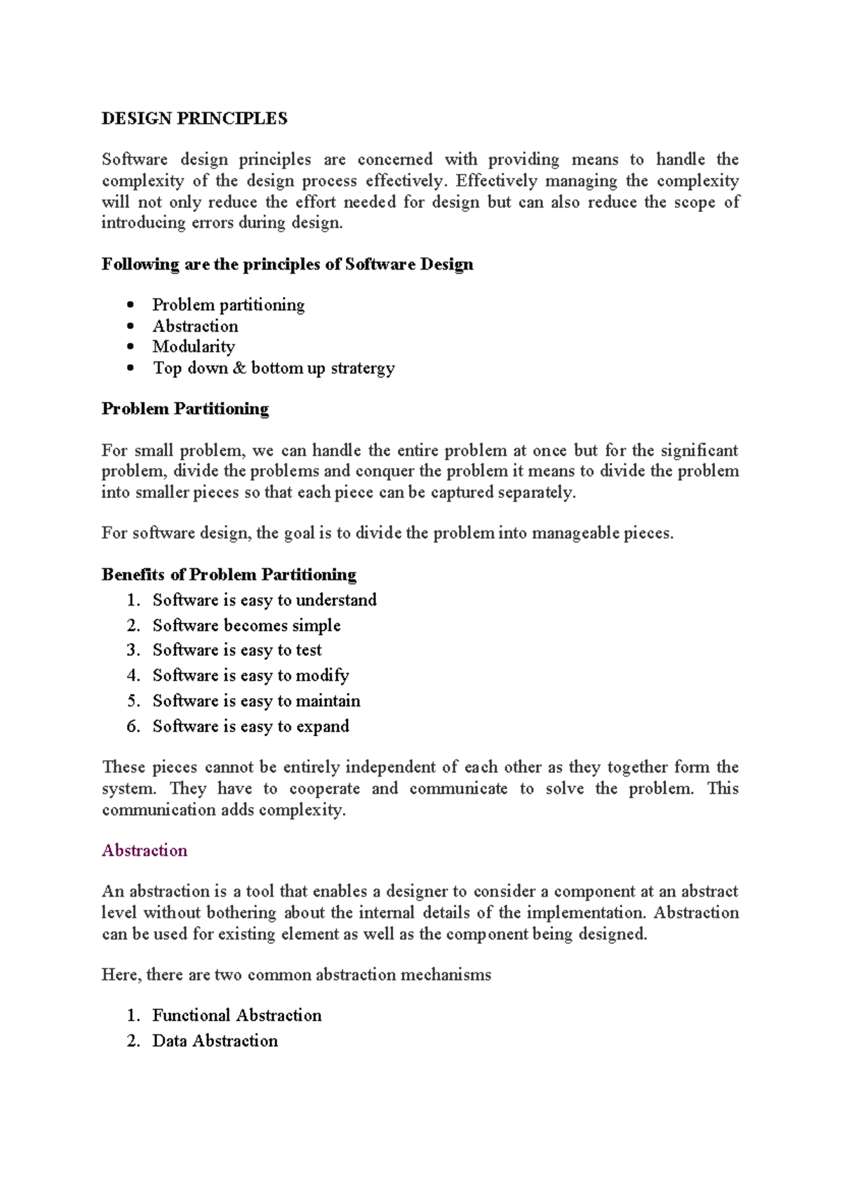 Design Principles - nothing - DESIGN PRINCIPLES Software design ...