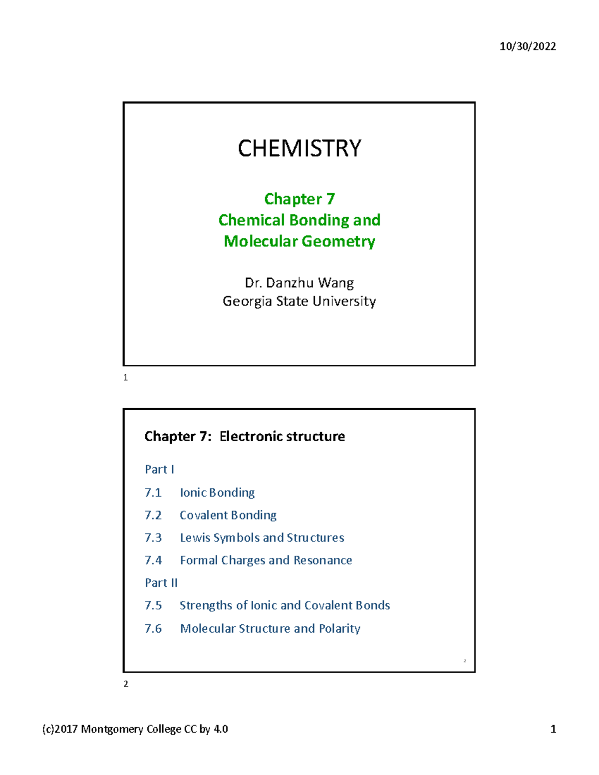 Chapter 7 - CHEMISTRY Chapter 7 Chemical Bonding and Molecular Geometry ...