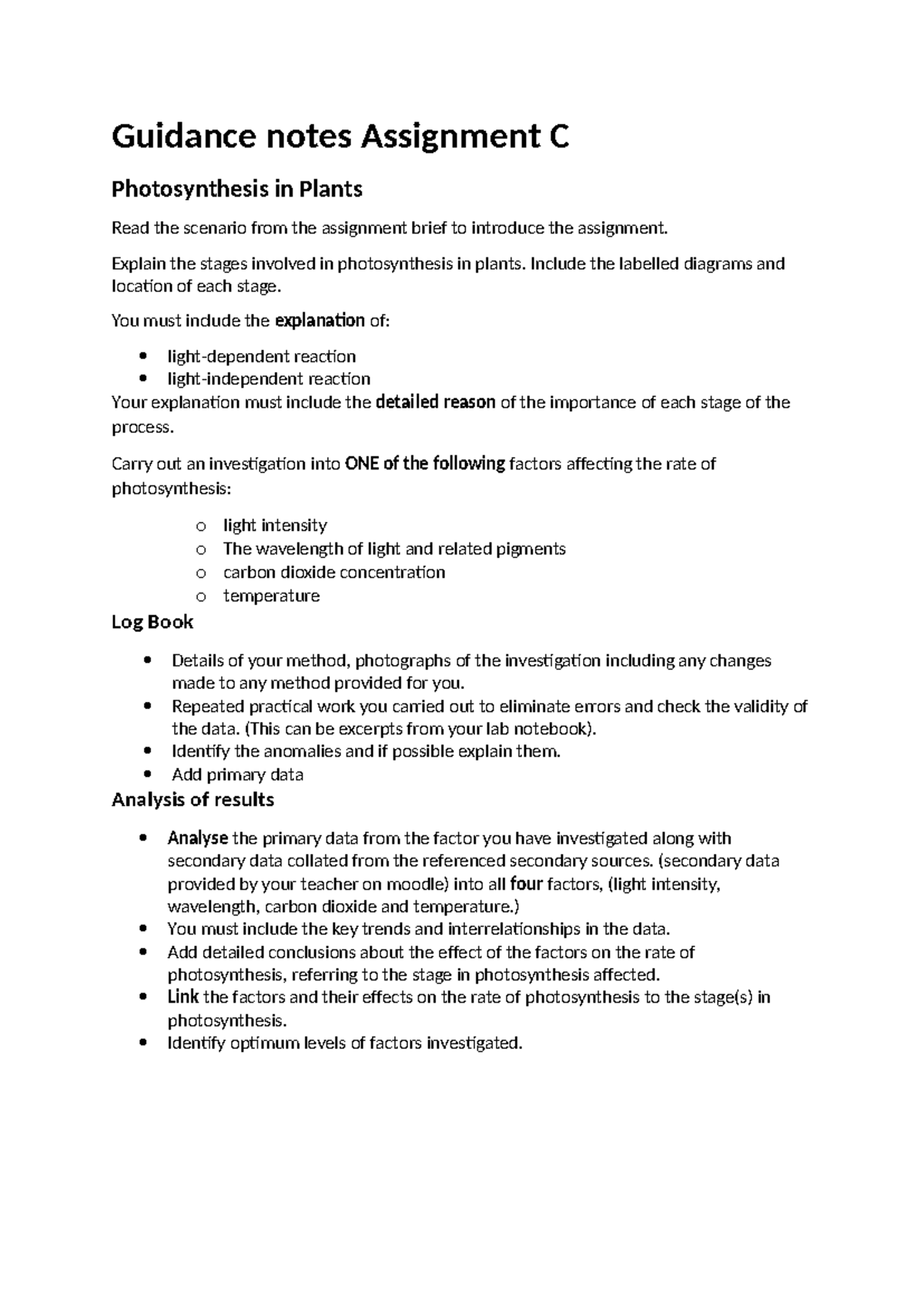 Guidance notes Assignment C- Copy - Guidance notes Assignment C ...