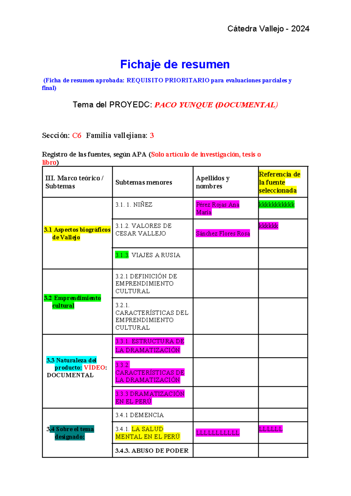 Modelo S1-S3 Formato de la ficha de resumen 2024 I - Cátedra Vallejo - 2024 Fichaje de resumen ...