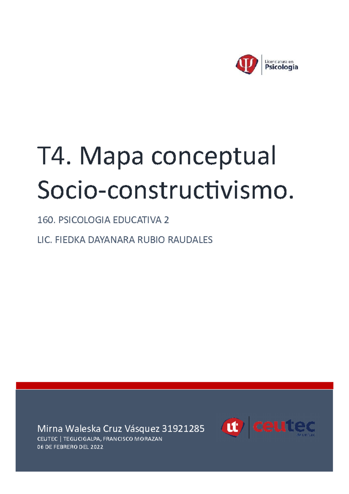 T4. Mapa conceptual socio-contructivismo - Mirna Waleska Cruz Vásquez 31921285 CEUTEC ...
