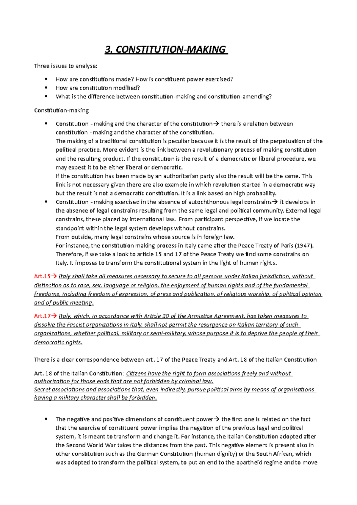 3. Constitution-Making - 3. CONSTITUTION-MAKING Three issues to analyse ...
