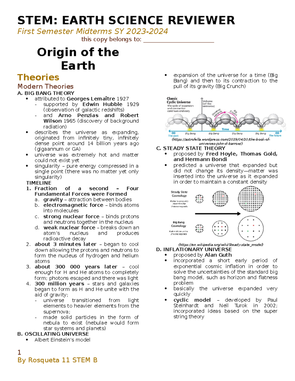 Booooooo es - es notes - STEM: EARTH SCIENCE REVIEWER First Semester ...