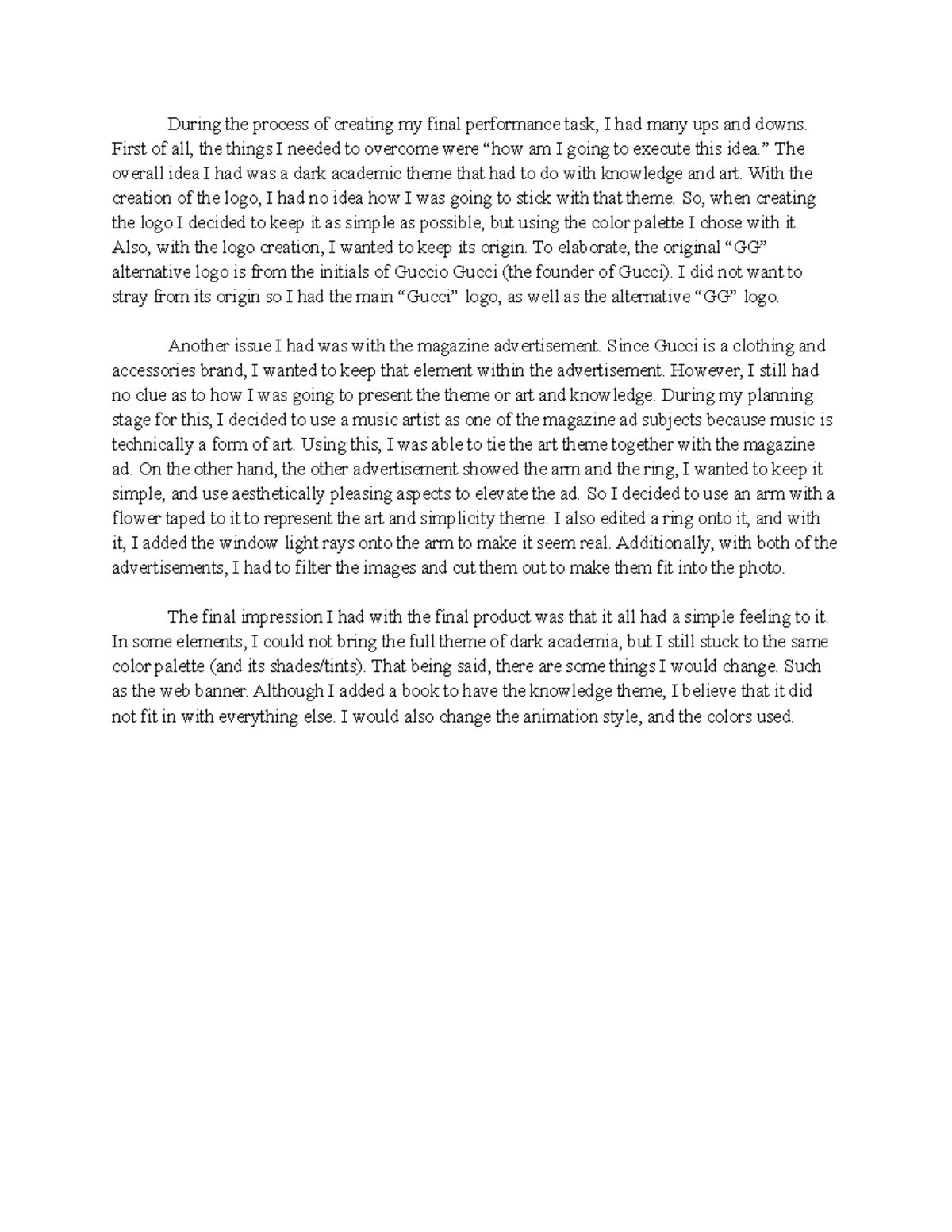 Final Project Description - yearbook - During the process of creating ...