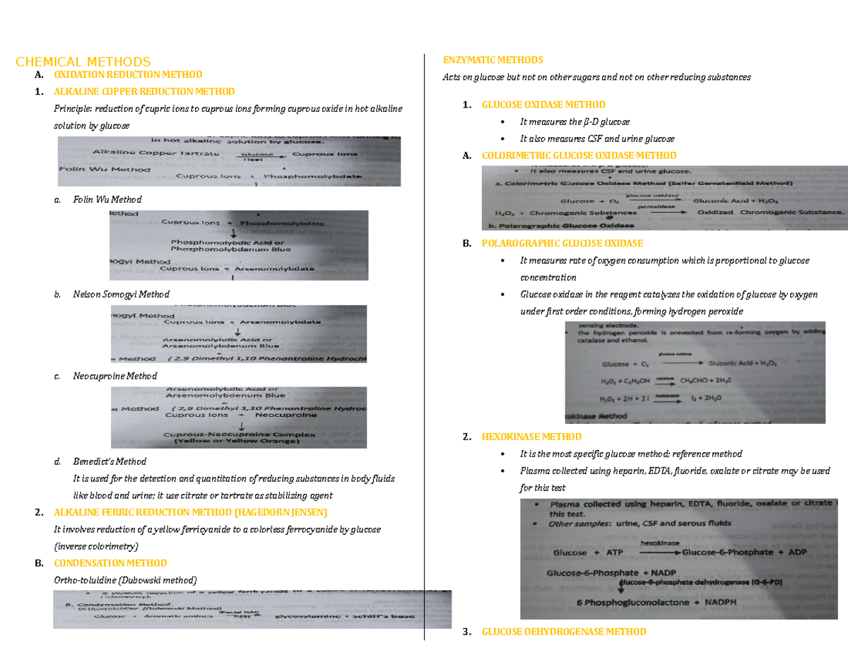 Carbohydrates Lecture 2 - CHEMICAL METHODS A. OXIDATION REDUCTION ...