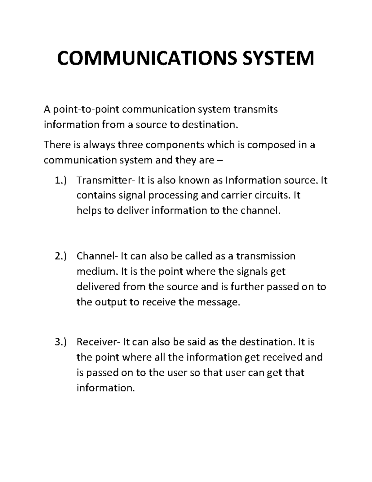 Comm sys 2 - Communication systems PART 2 - COMMUNICATIONS SYSTEM A ...