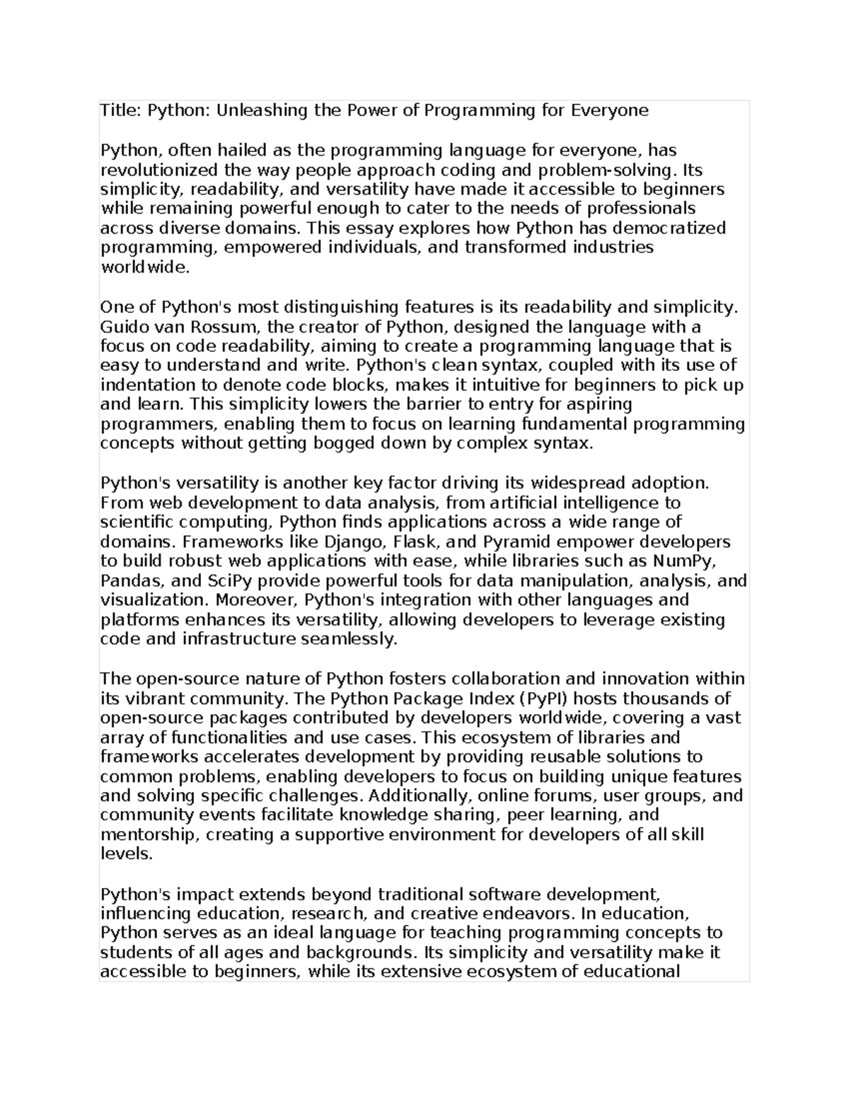 Python 3 - asaduagdgaodlglagd,gjkdgkakj - Title: Python: Unleashing the ...