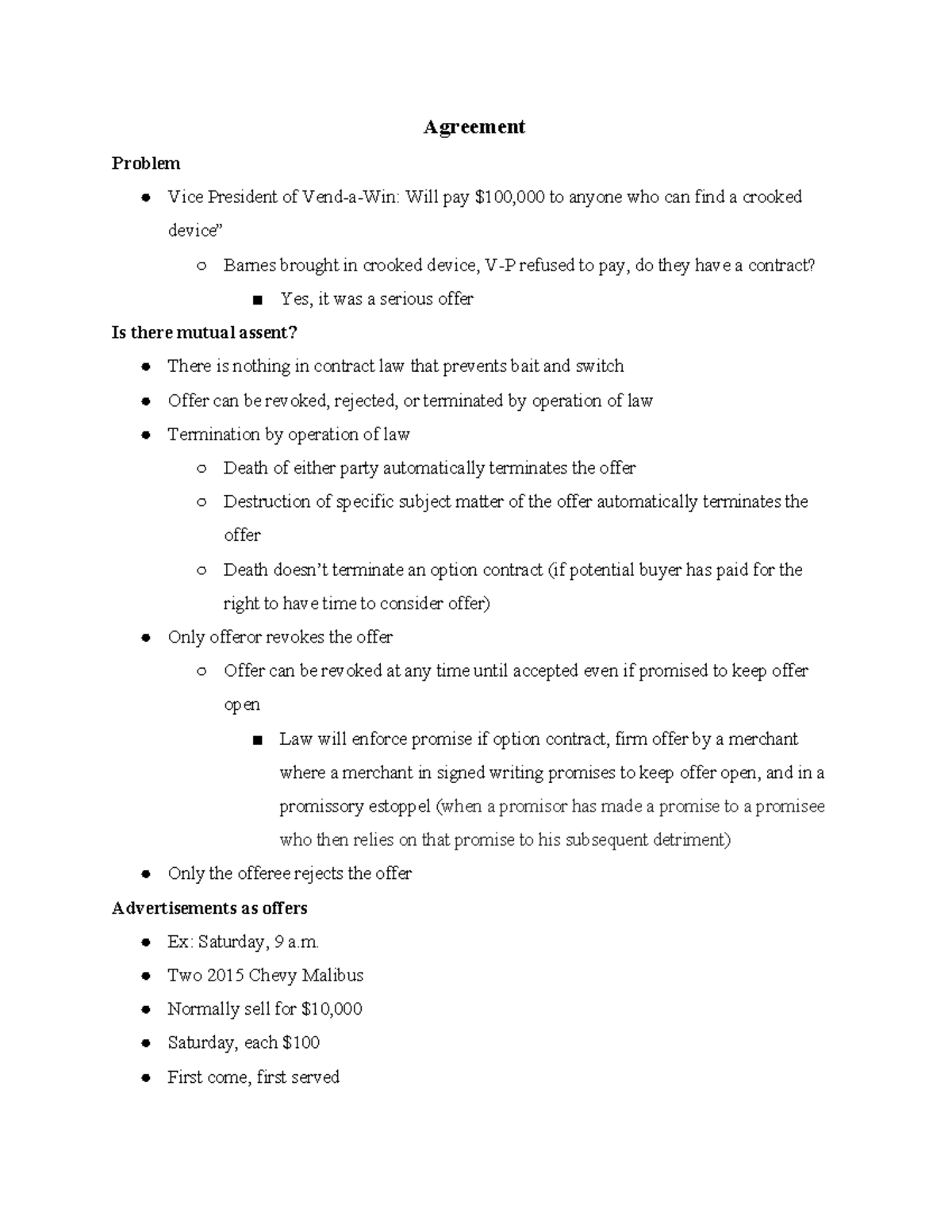 BALW 2015 00 10 8 - Summary notes of BALW 201500 - Agreement Problem ...