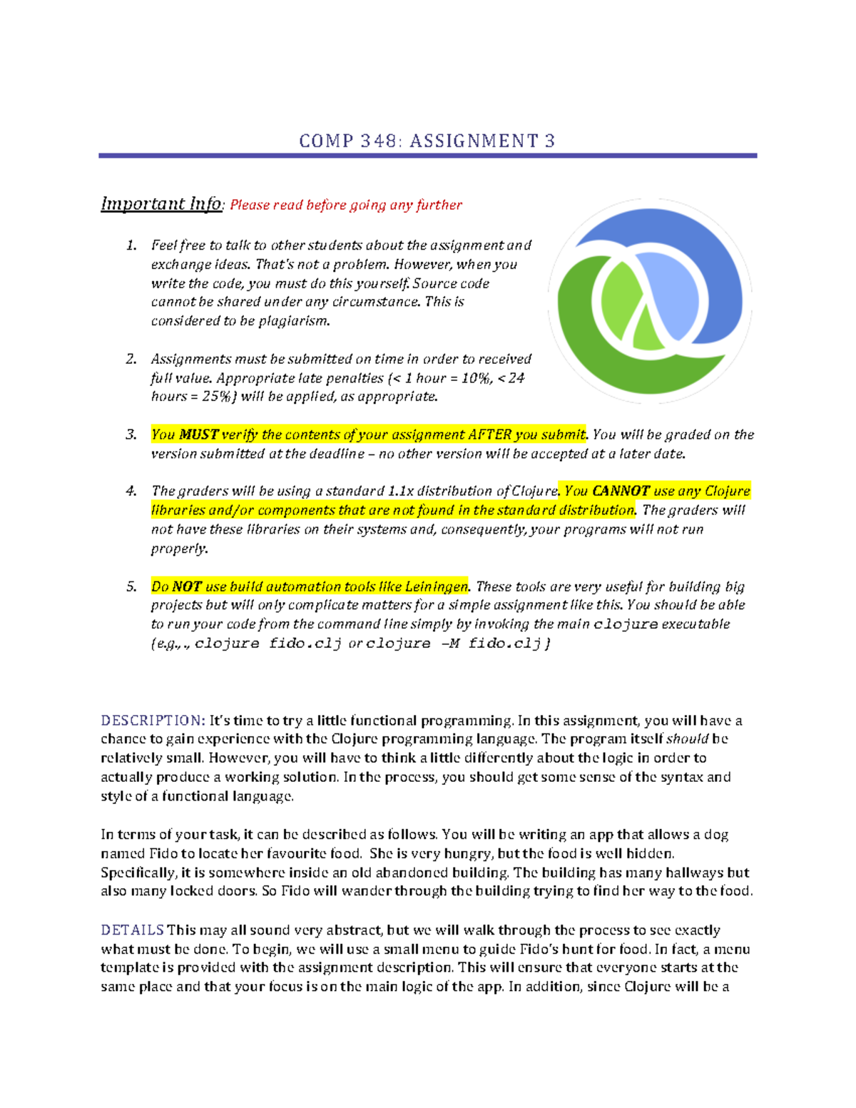 A3 - Assignment 3 -comp 348 - COMP 348 : ASSIGNMENT 3 Important Info ...