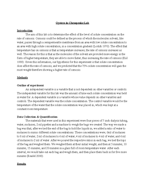 Water Quality Lab Report - TA: Laura Tuesday/3:00-4:50pm Water Quality ...
