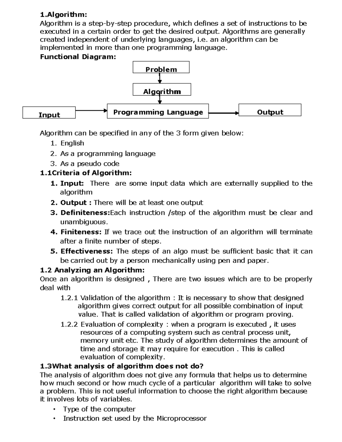 Algorithm Note 2 Problem Algorithmm Input Programming Language Output