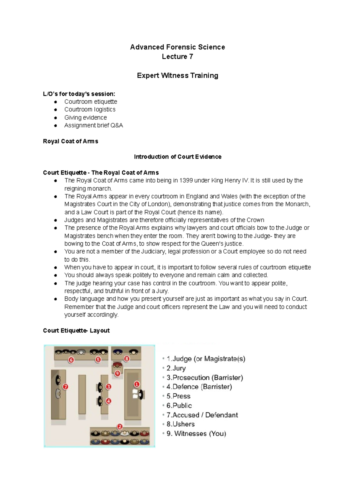 Advanced Forensic Science, - expert witness training - Advanced ...