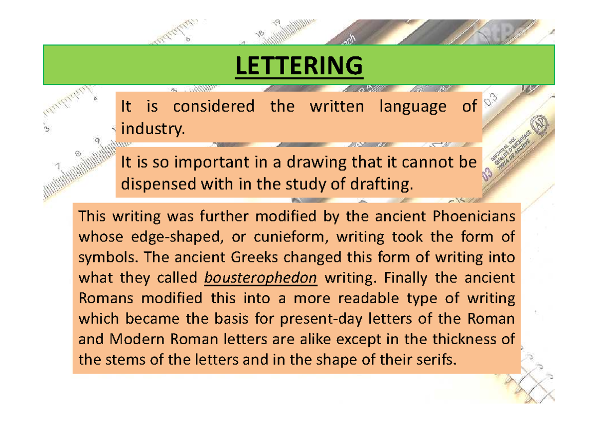 Topic-6 Nov-9 Lettering - LETTERING ####### It ####### is ...