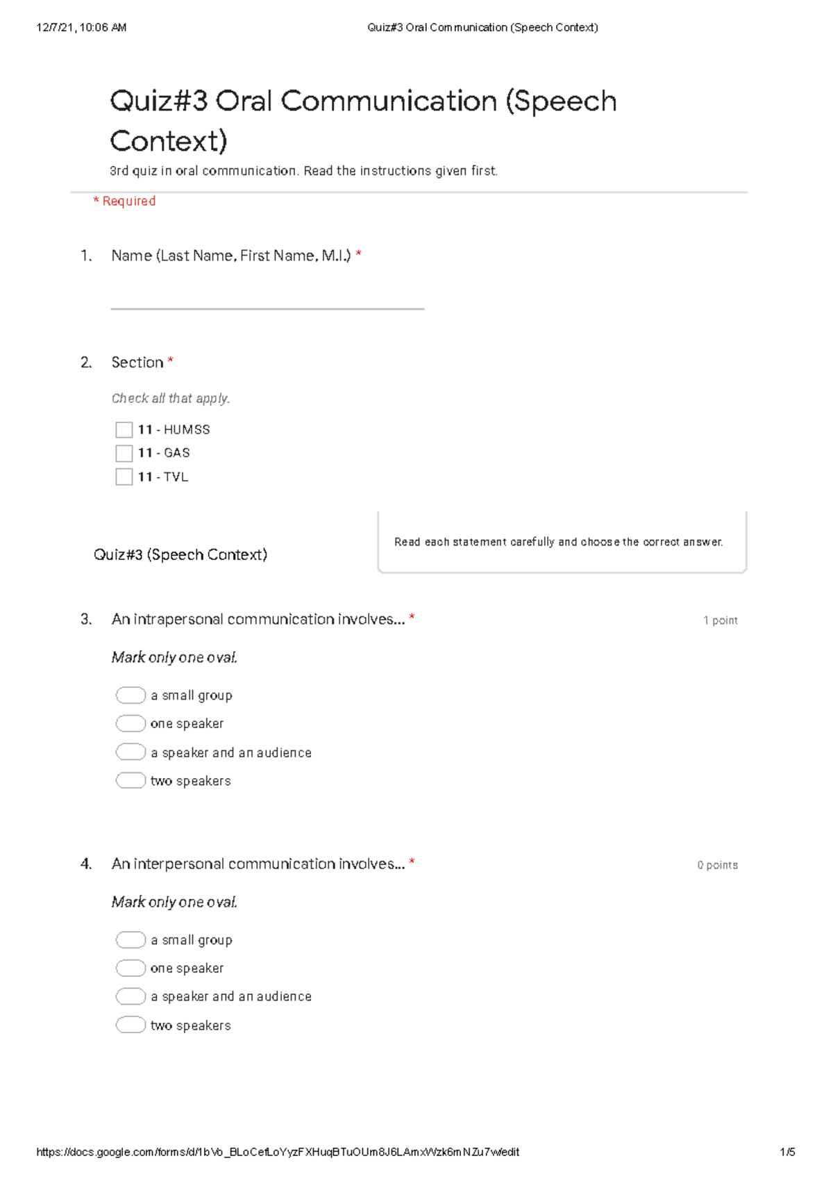 Quiz#3 Oral Communication - Google Forms - 1. 2. Check all that apply ...