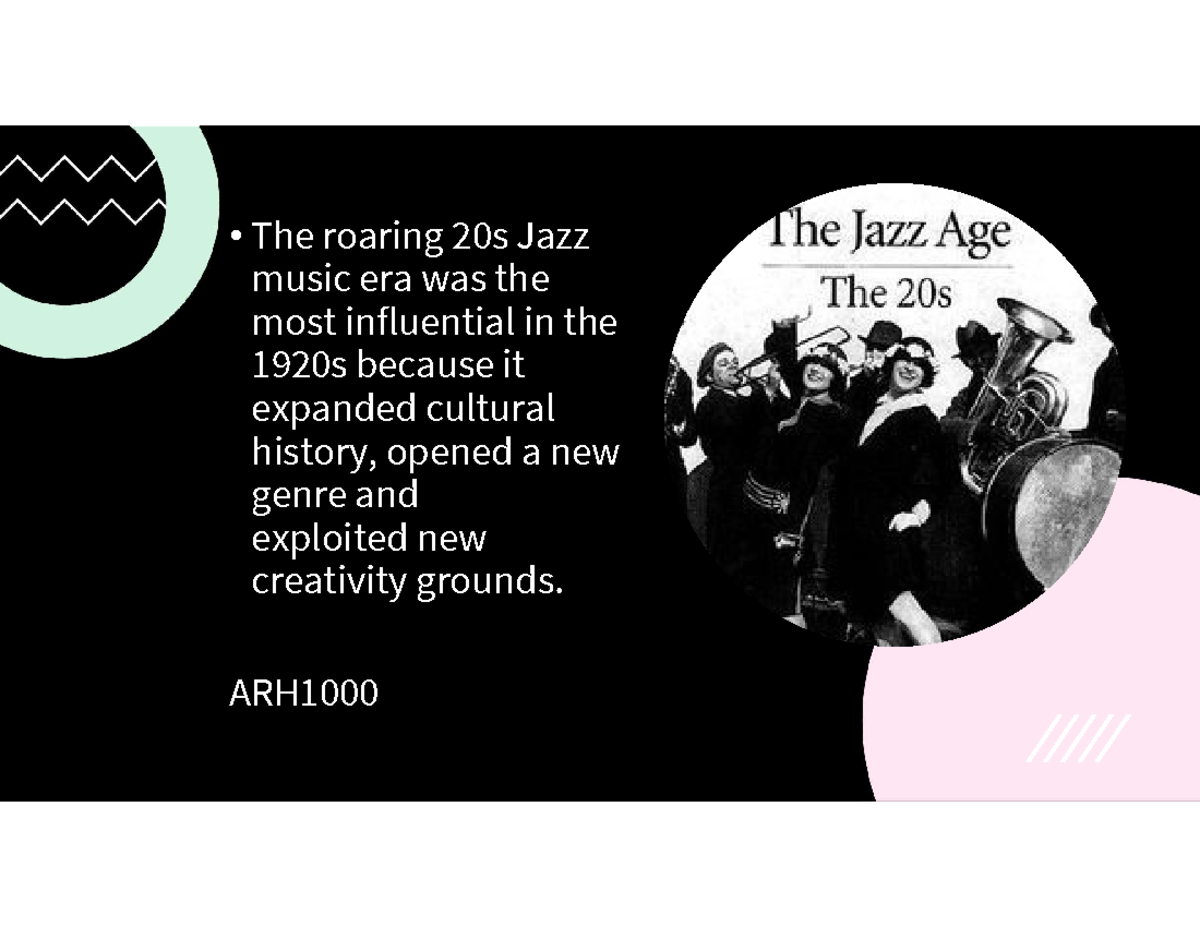 Roaring 20S Summary JAZZ Lecture Powerpoint - • The roaring 20s Jazz ...