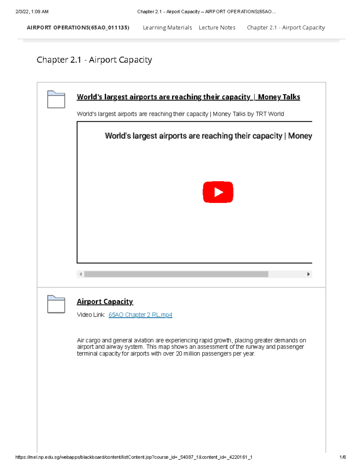 Chapter 2.1 - Airport Capacity – Airport Operations(65AO - AIRPORT ...