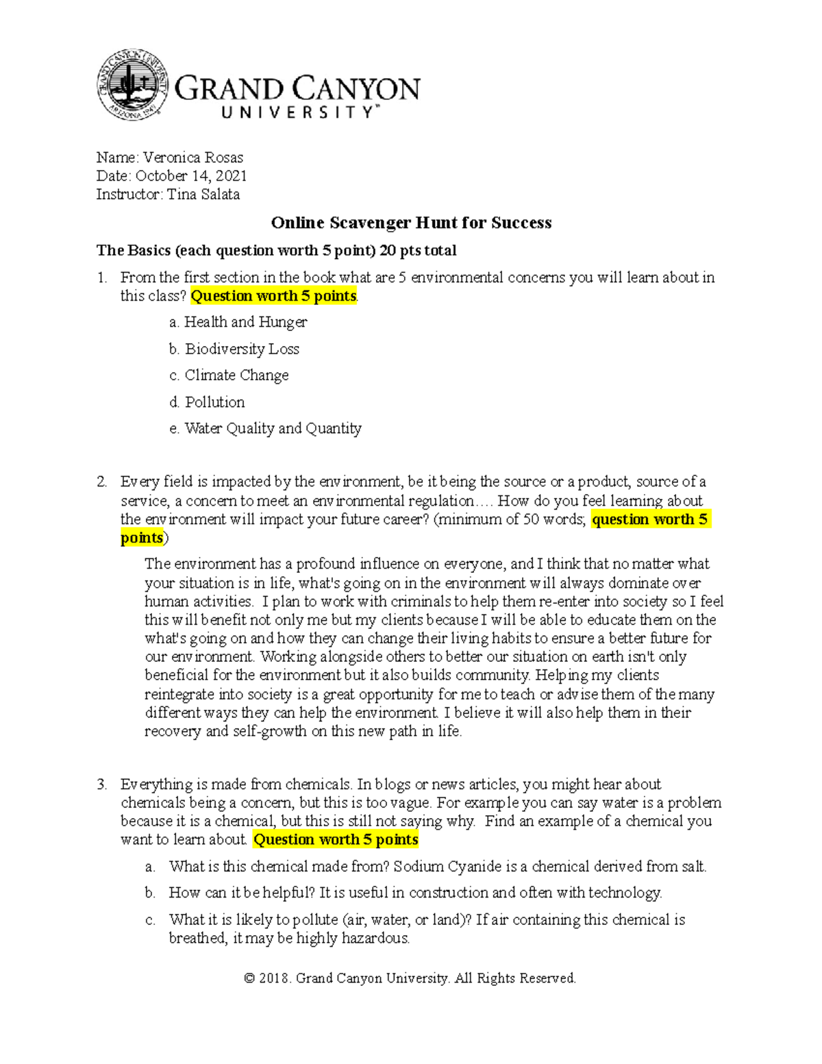 Online Scavenger Hunt For Success Resource - BIO-220 - GCU - Studocu