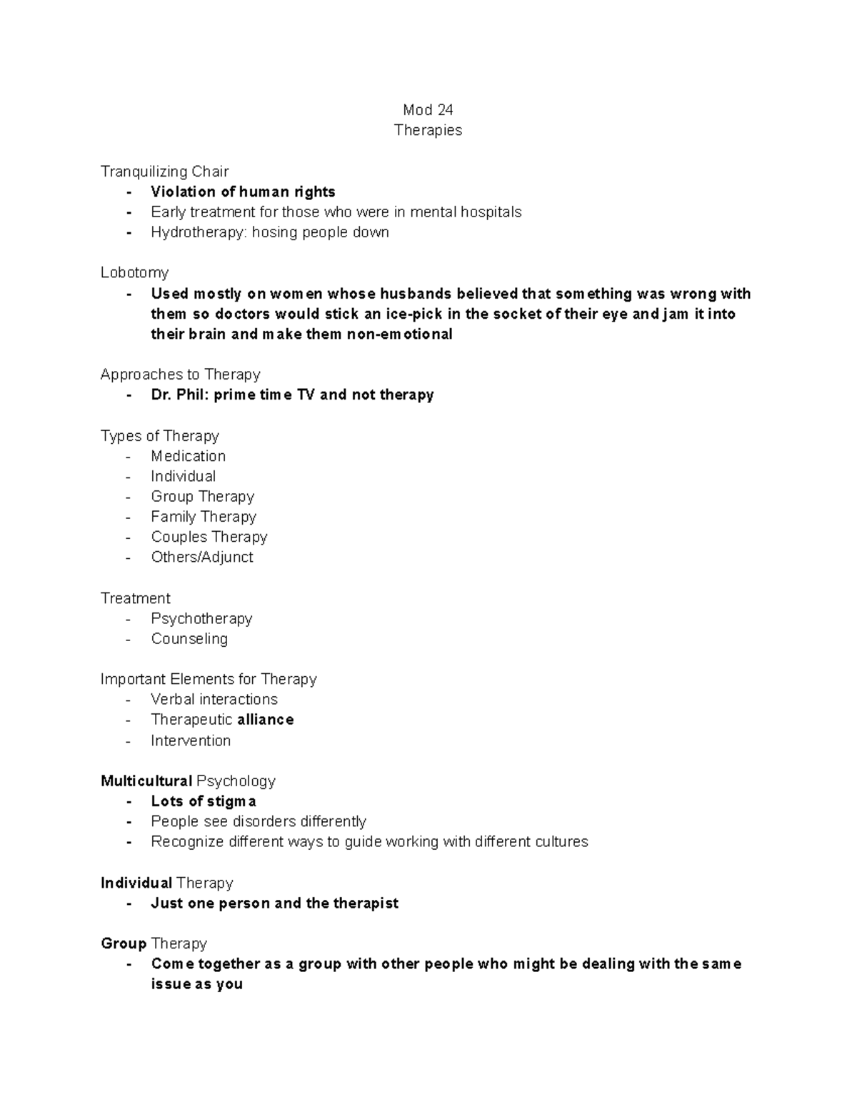 Mod 24 - Therapies - Mod 24 Therapies Tranquilizing Chair - Violation ...