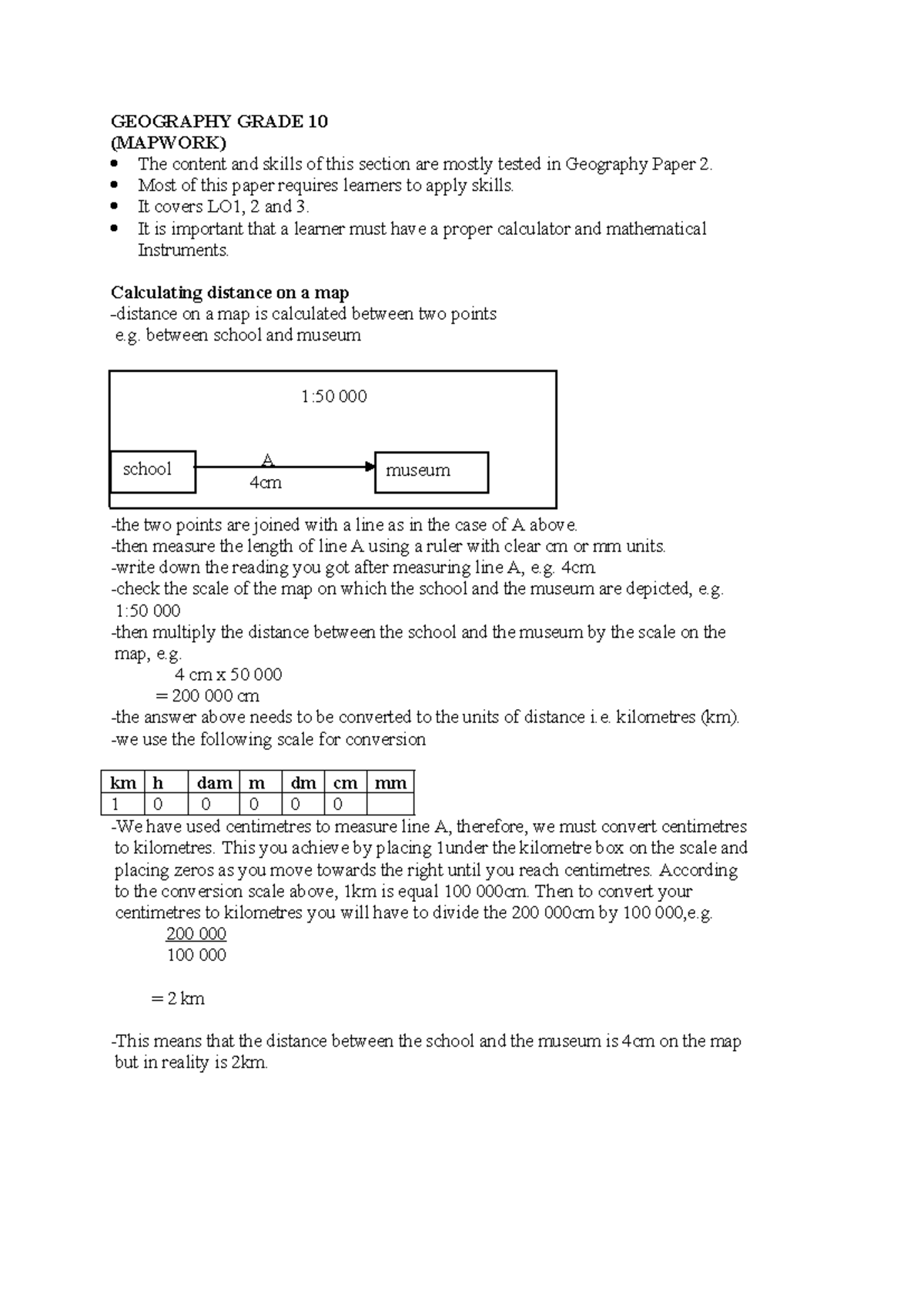 Geography Grade 10 Mapwork - GEOGRAPHY GRADE 10 (MAPWORK) The content ...