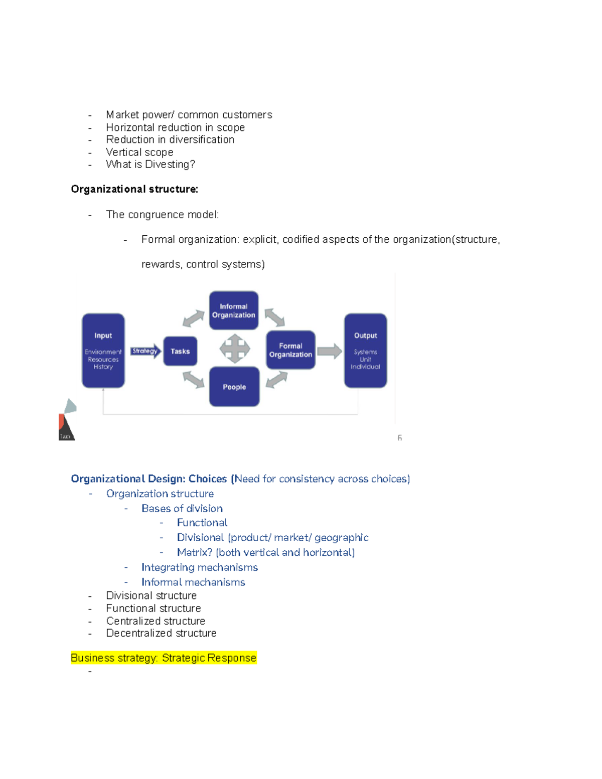 Management notes 2 - Market power/ common customers Horizontal ...