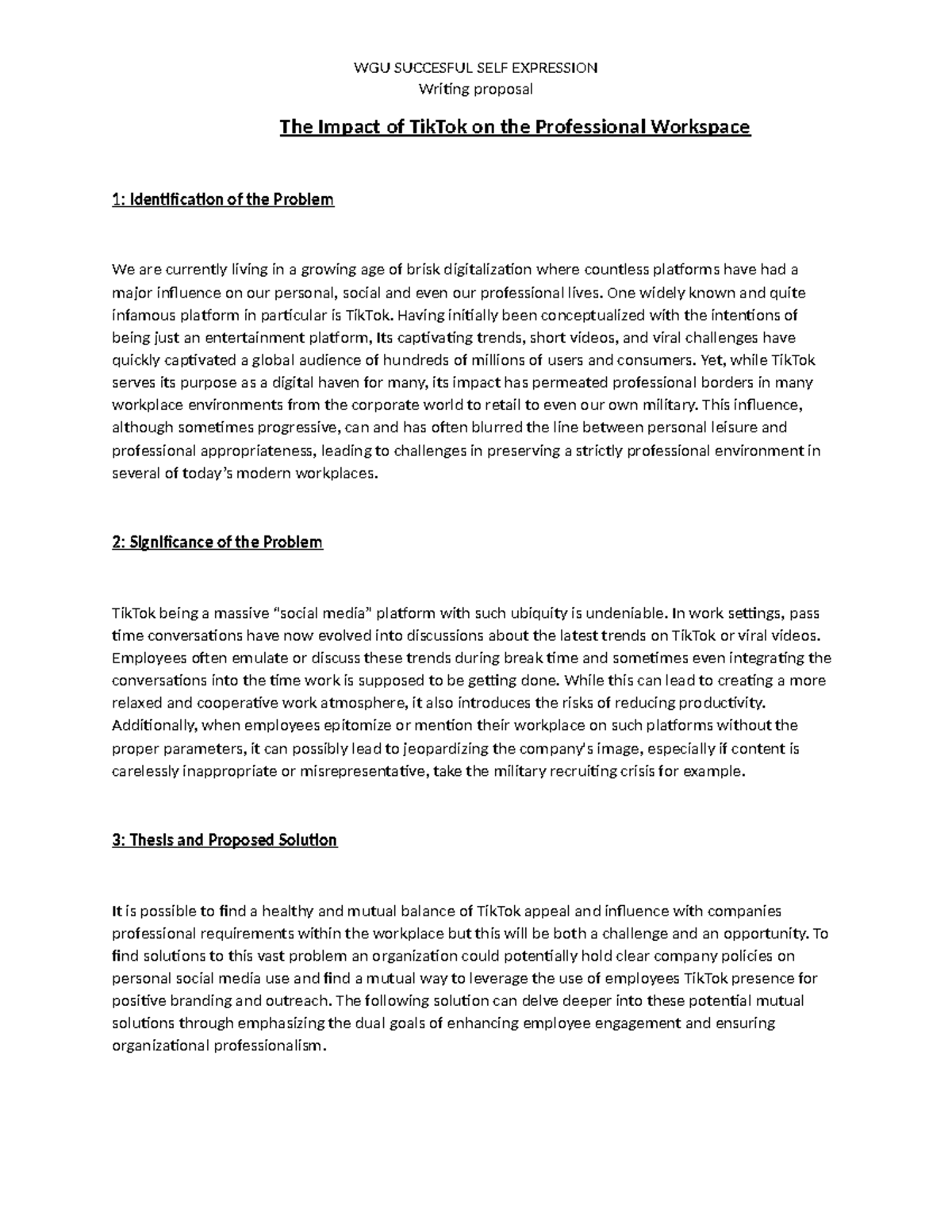 random document for premium - WGU SUCCESFUL SELF EXPRESSION Writing ...