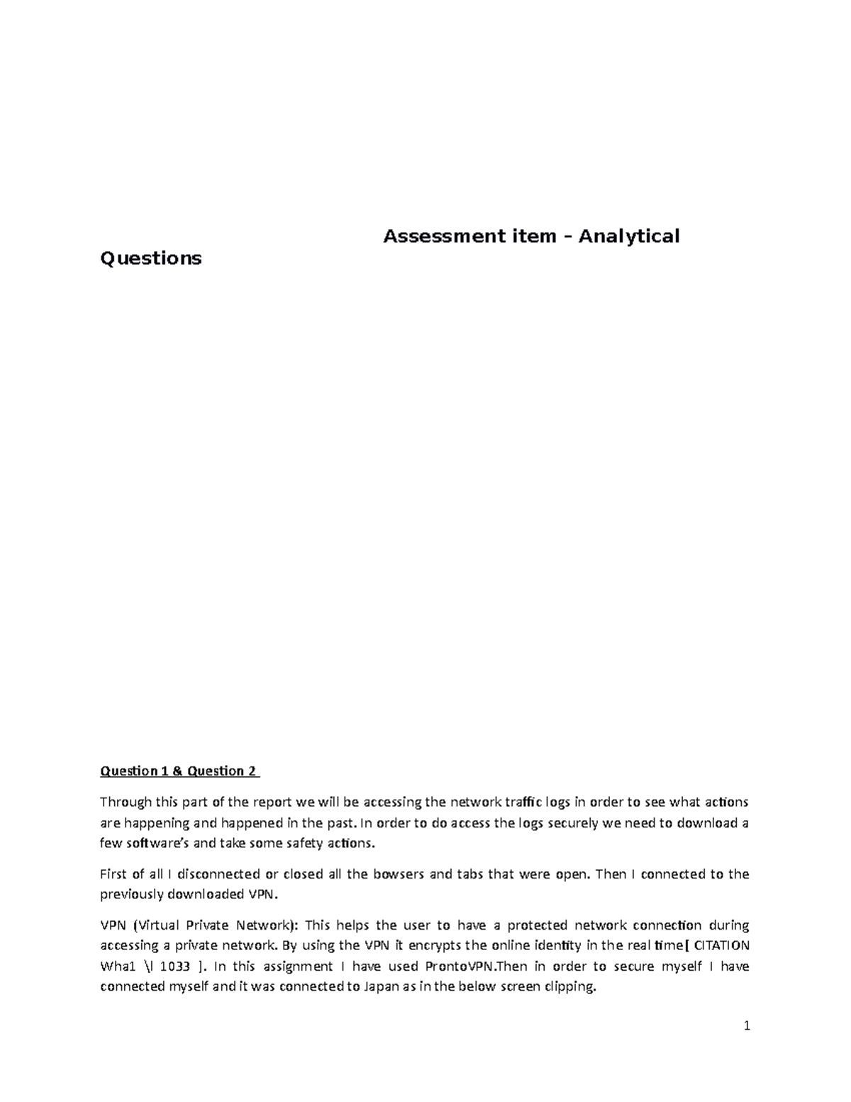 DWAssesment 3-Analystical Questions - Assessment item – Analytical ...