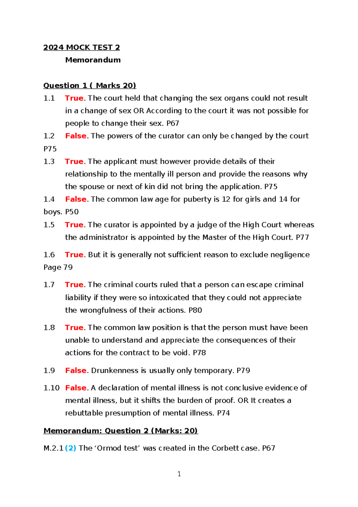 2024 MOCK TEST 2 Memorandum - 2024 MOCK TEST 2 Memorandum Question 1 ...