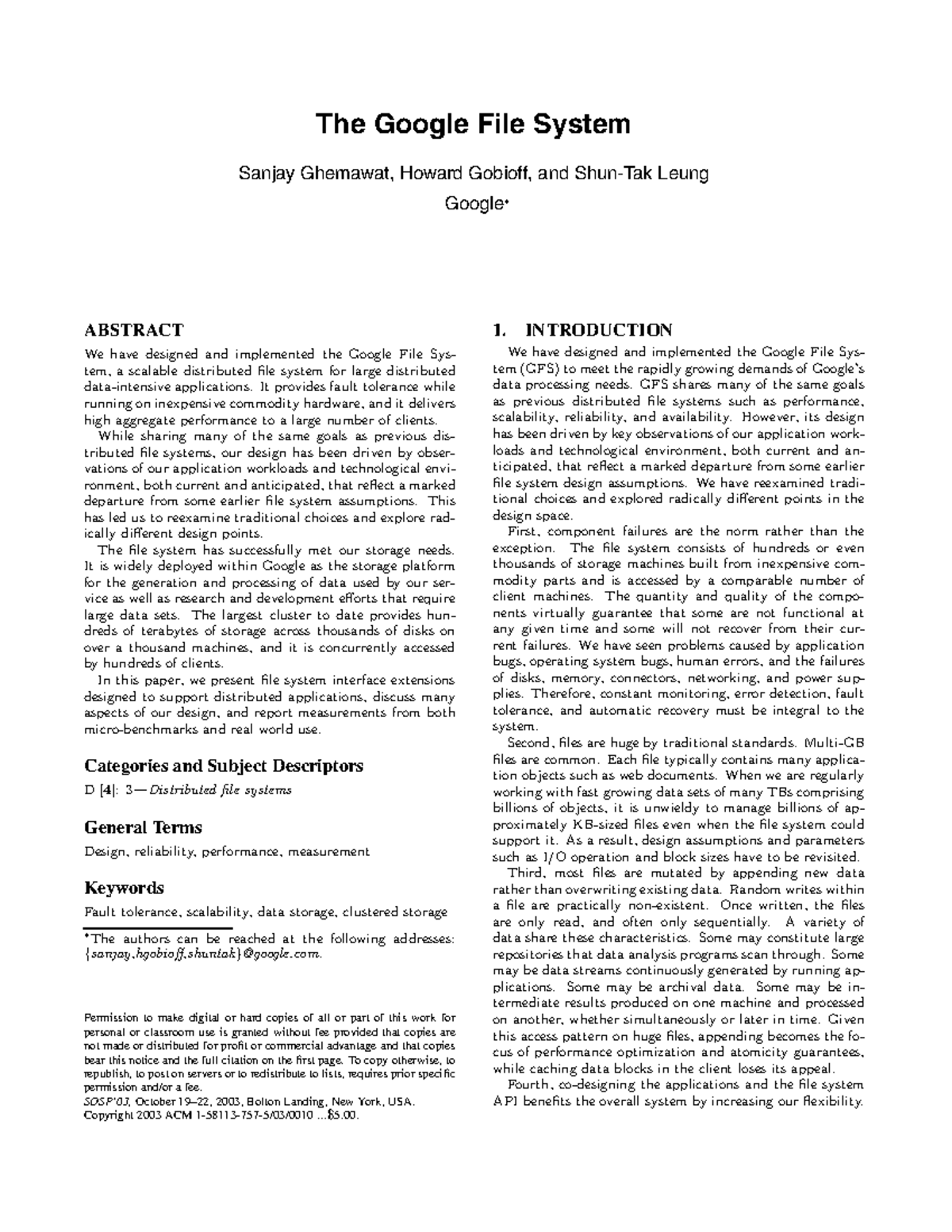 GFS - Presentation on google file system - The Google File System ...