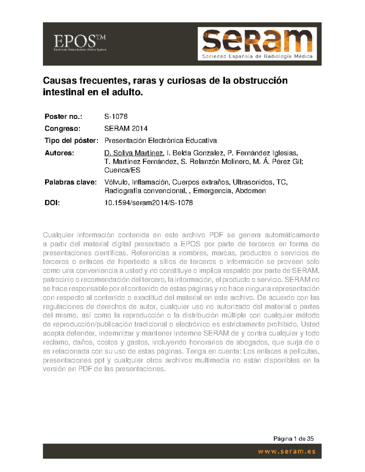 Seram 2014 S-1078 - Causas frecuentes, raras y curiosas de la ...