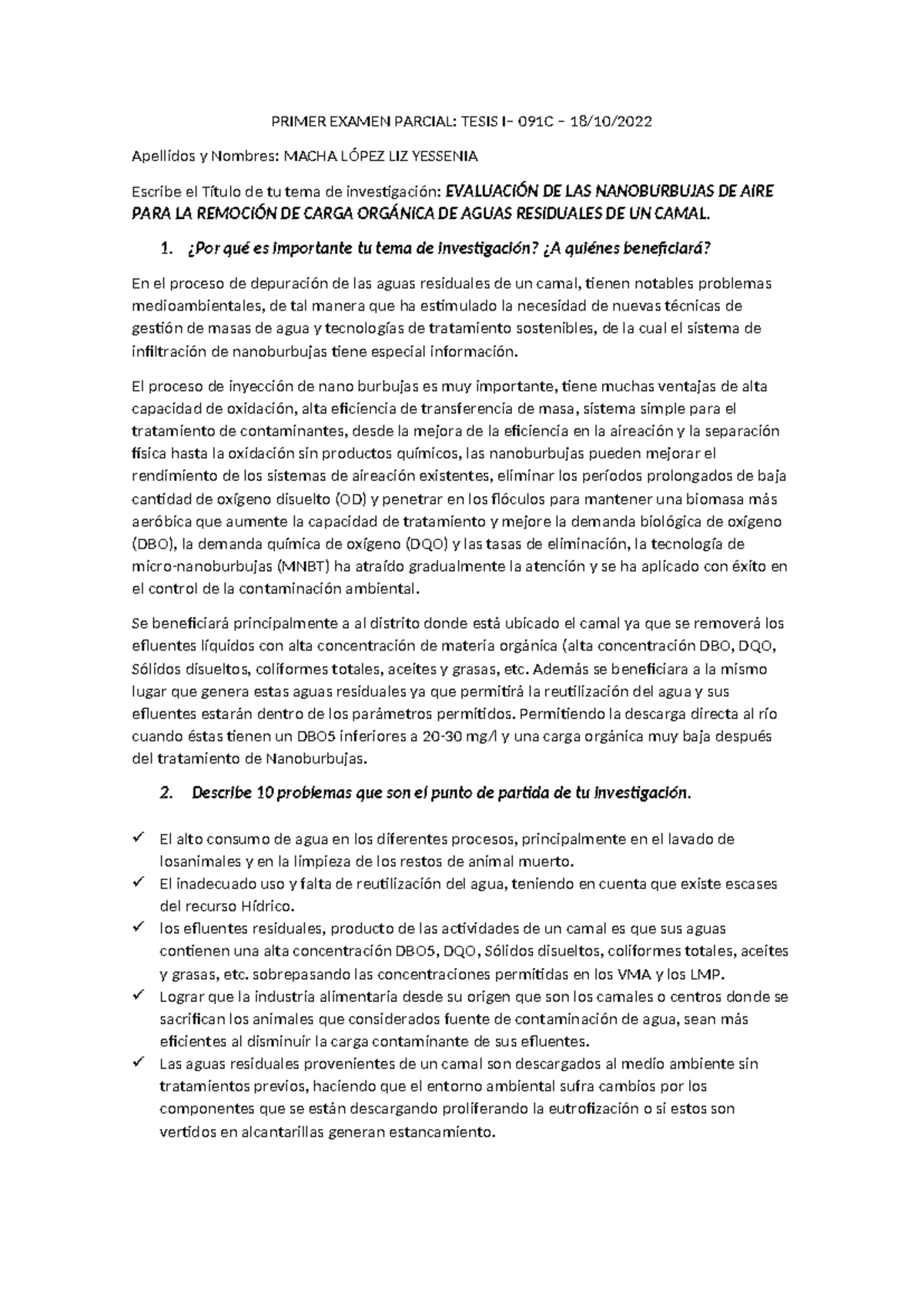 2022-II Primer Examen Parcial - Macha López LIZ - PRIMER EXAMEN PARCIAL ...