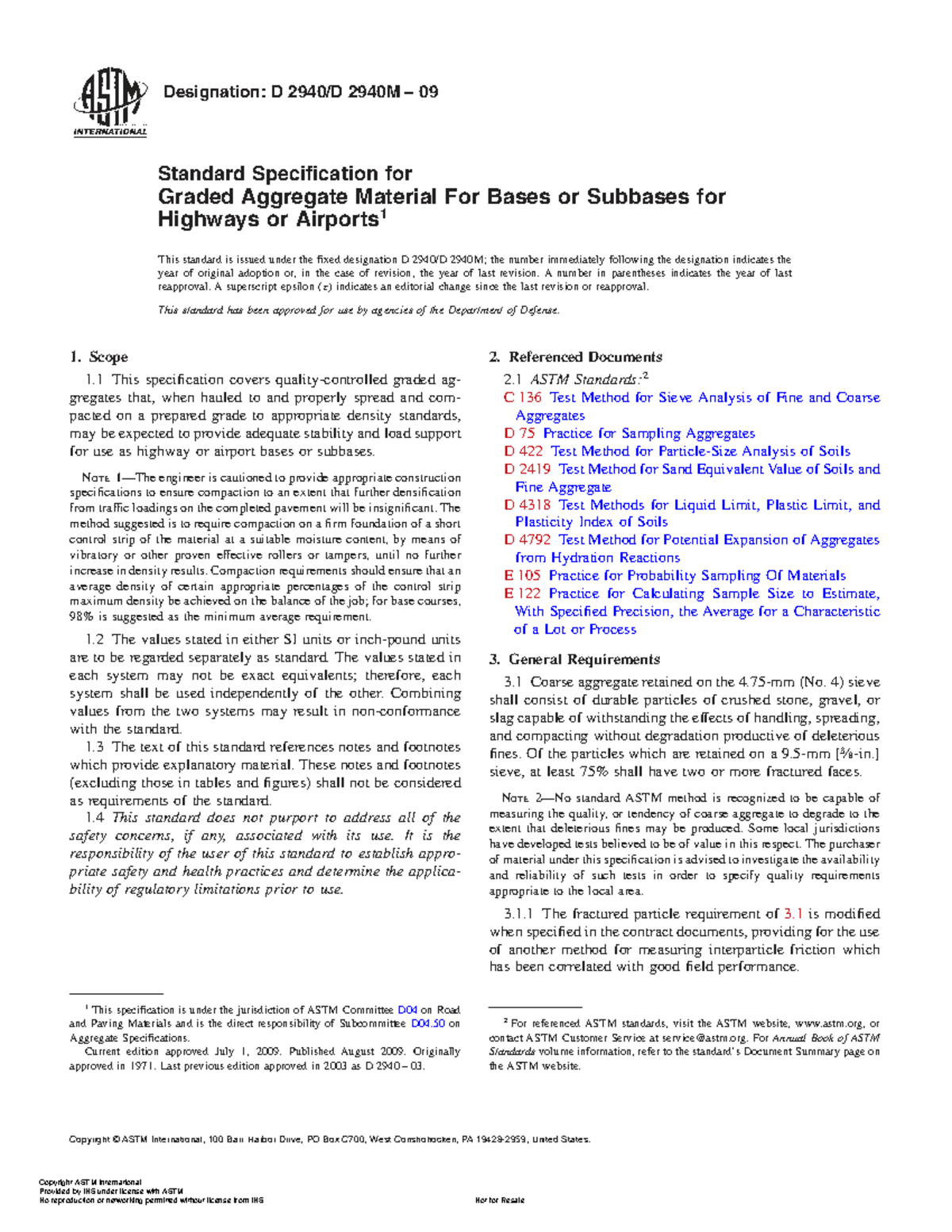 Astm-d2940 - ASTM for constructional materials and testing ...