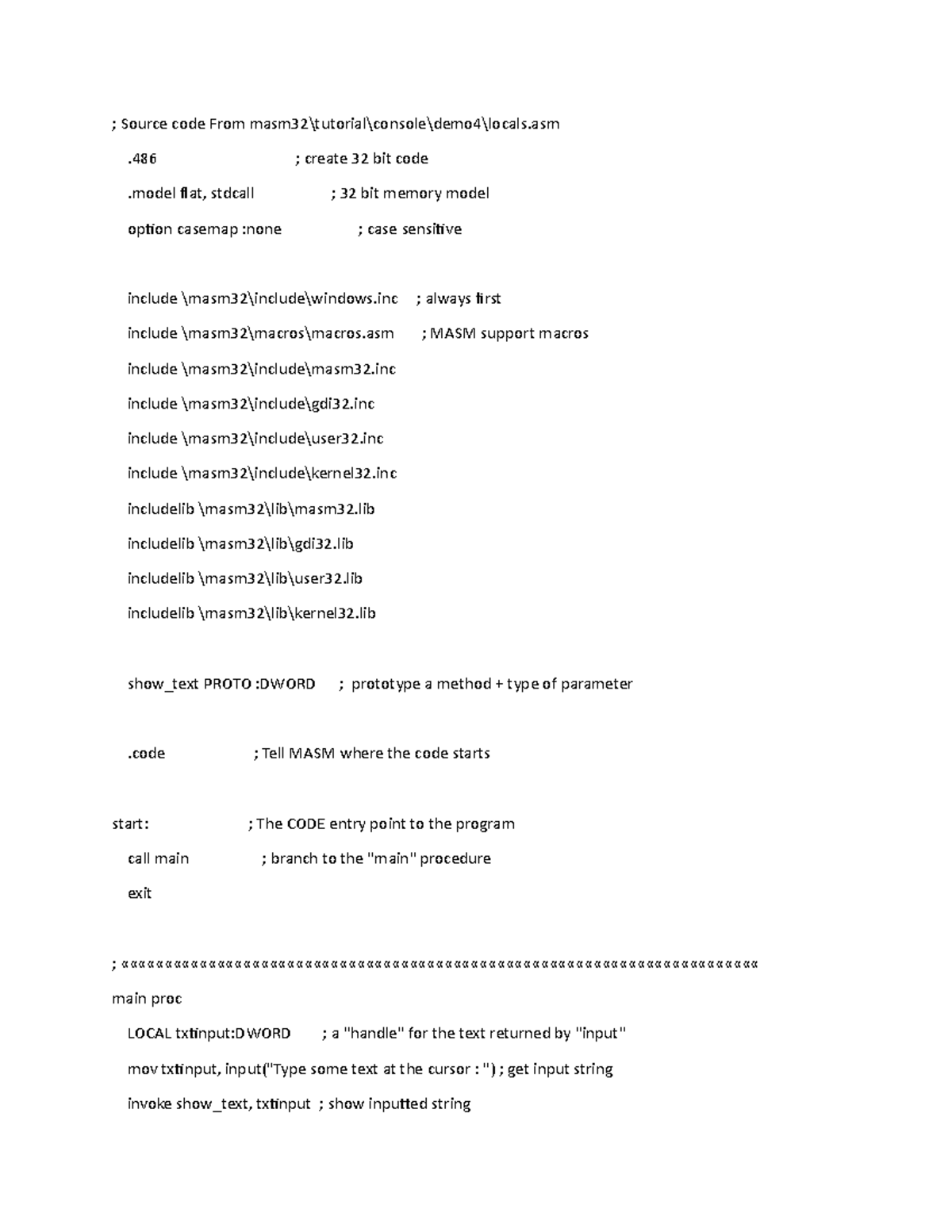 Document 4 - IT'S NOTHING - ; Source code From masm32\tutorial\console ...