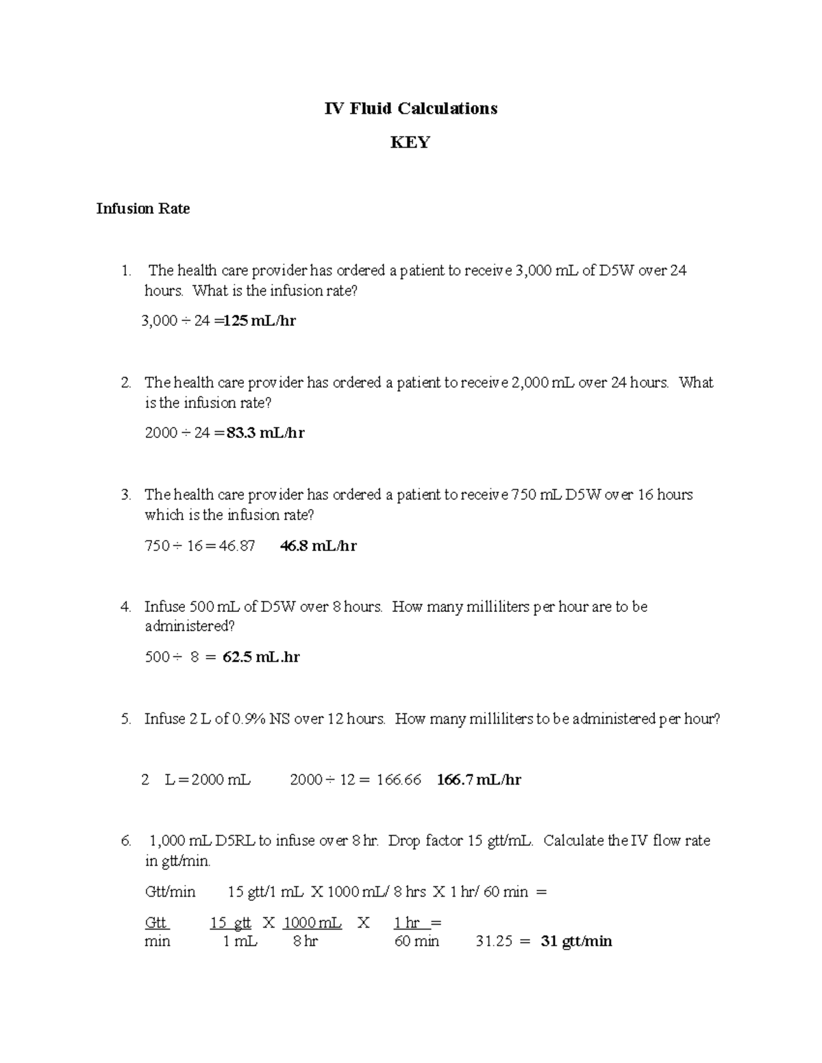 IV Fluid Calculations Key IV Fluid Calculations KEY Infusion Rate The iv-fluid-calculations-key-iv-fluid-calculations-key-infusion-rate-the