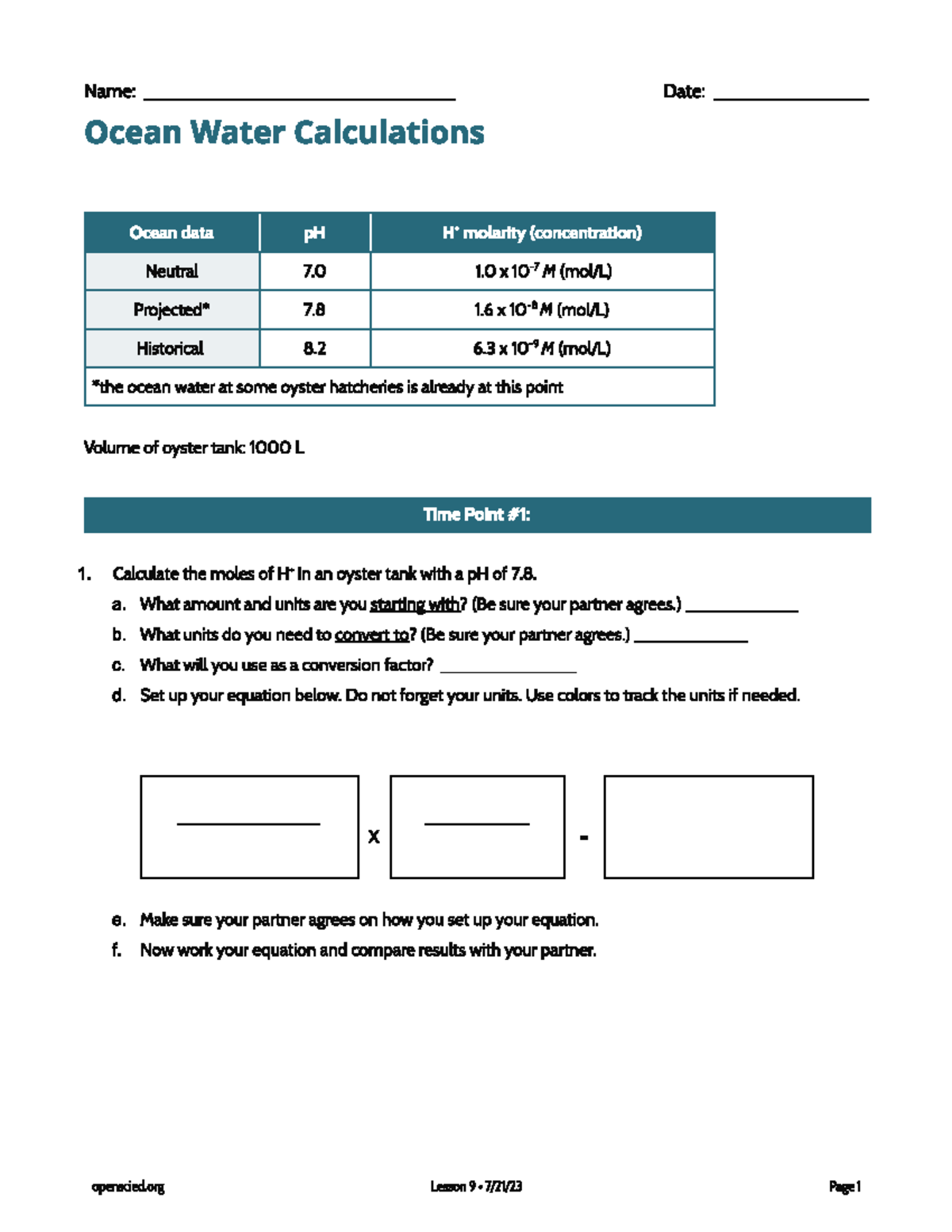 Unit 4 Lesson 9 Ocean Water Calculations - Studocu