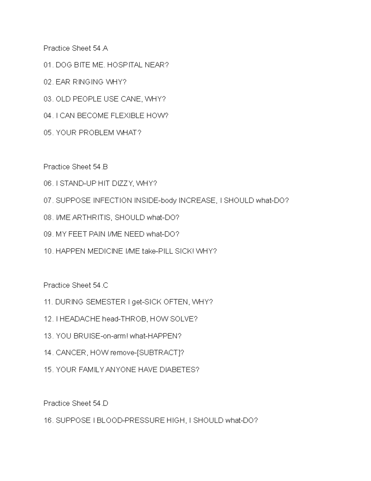 American Sign Language Vocab and Sentences Lesson 54 - ASL 101 ...