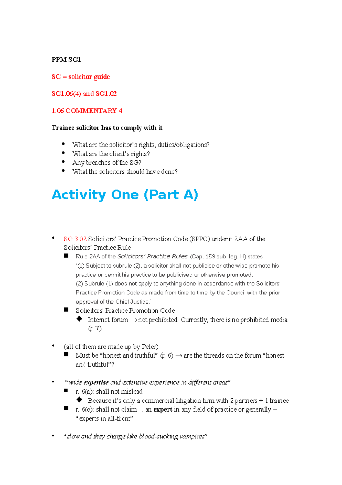 PPM SG1 - PPM SG SG = solicitor guide SG1(4) and SG1. 1 COMMENTARY 4 ...
