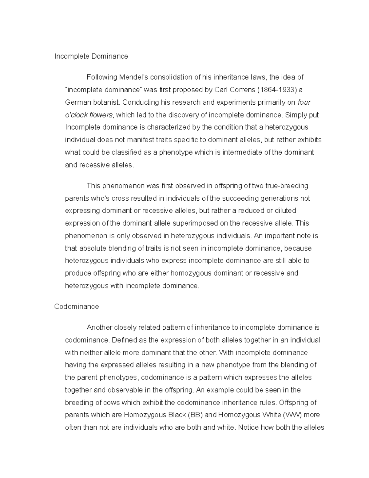 Edsci 113 - Quiz Non-Mendelian Genetics - Tulio G.R - Incomplete ...
