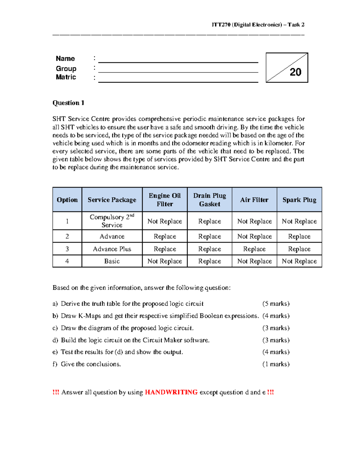 Task 2 - Buat je - Digital Electronics - UiTM - Studocu