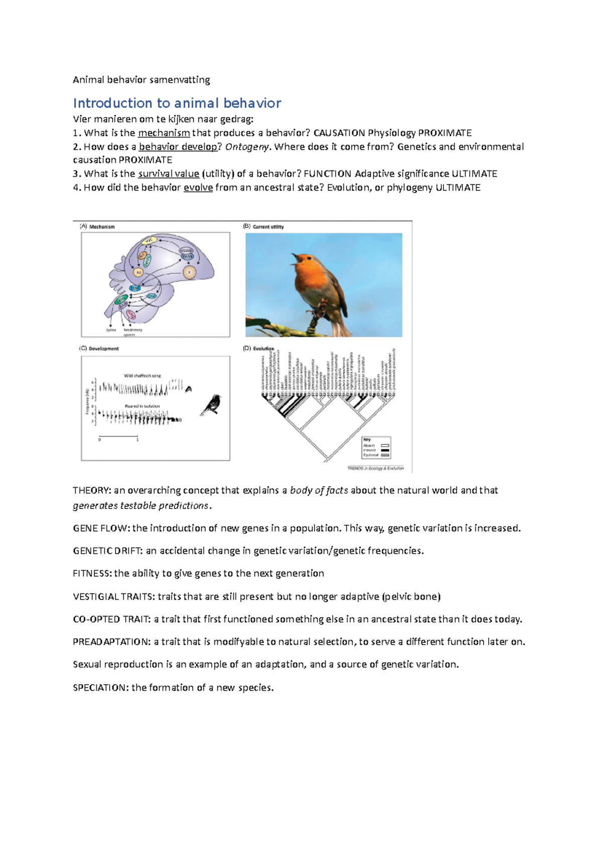 Animal behavior samenvatting - Animal behavior samenvatting ...