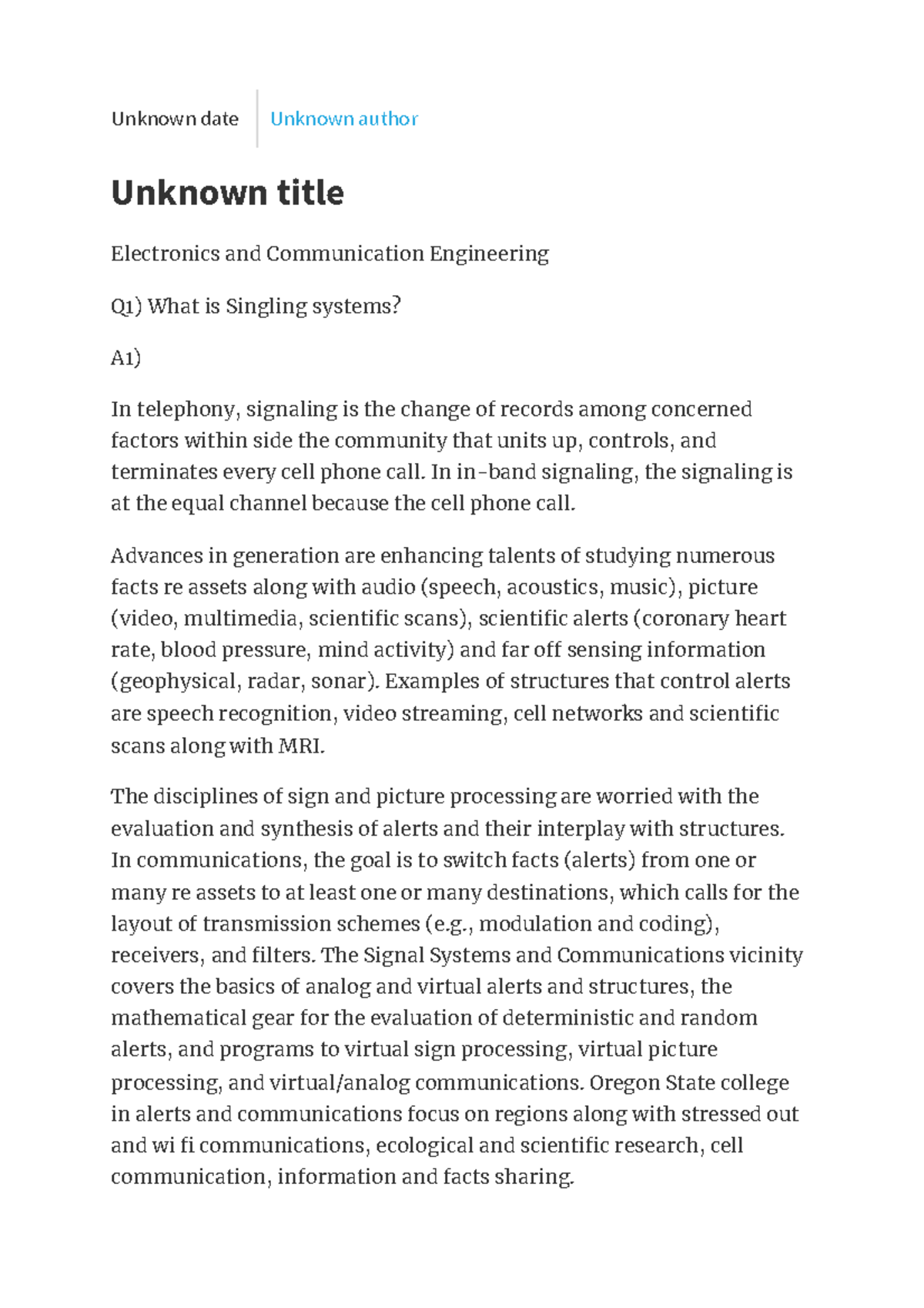 Goseeko - Electronics and Communication Engineering Q1) What is ...