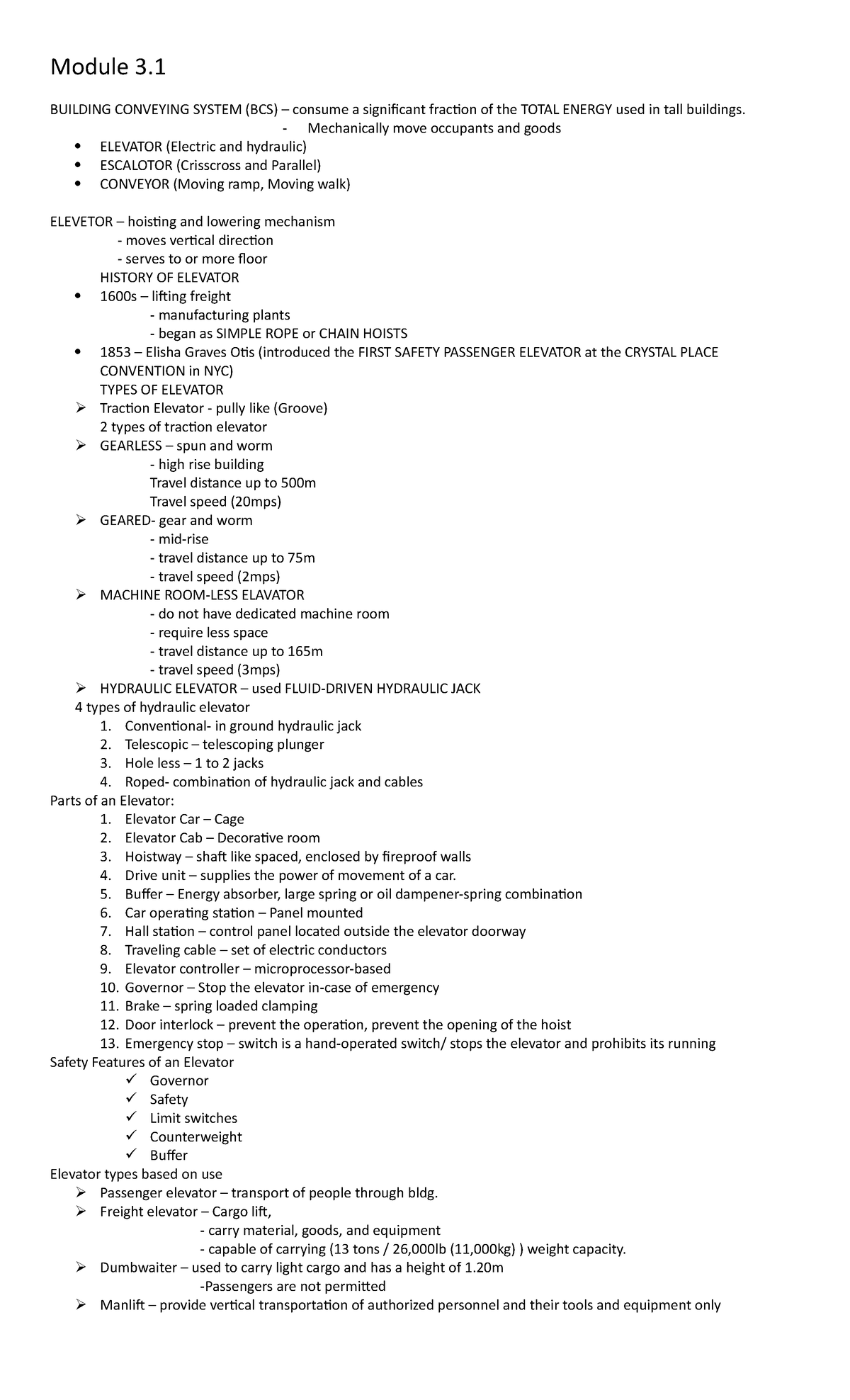 Engineering Utilities 2 - Escalator and Elevator - Module 3. BUILDING ...