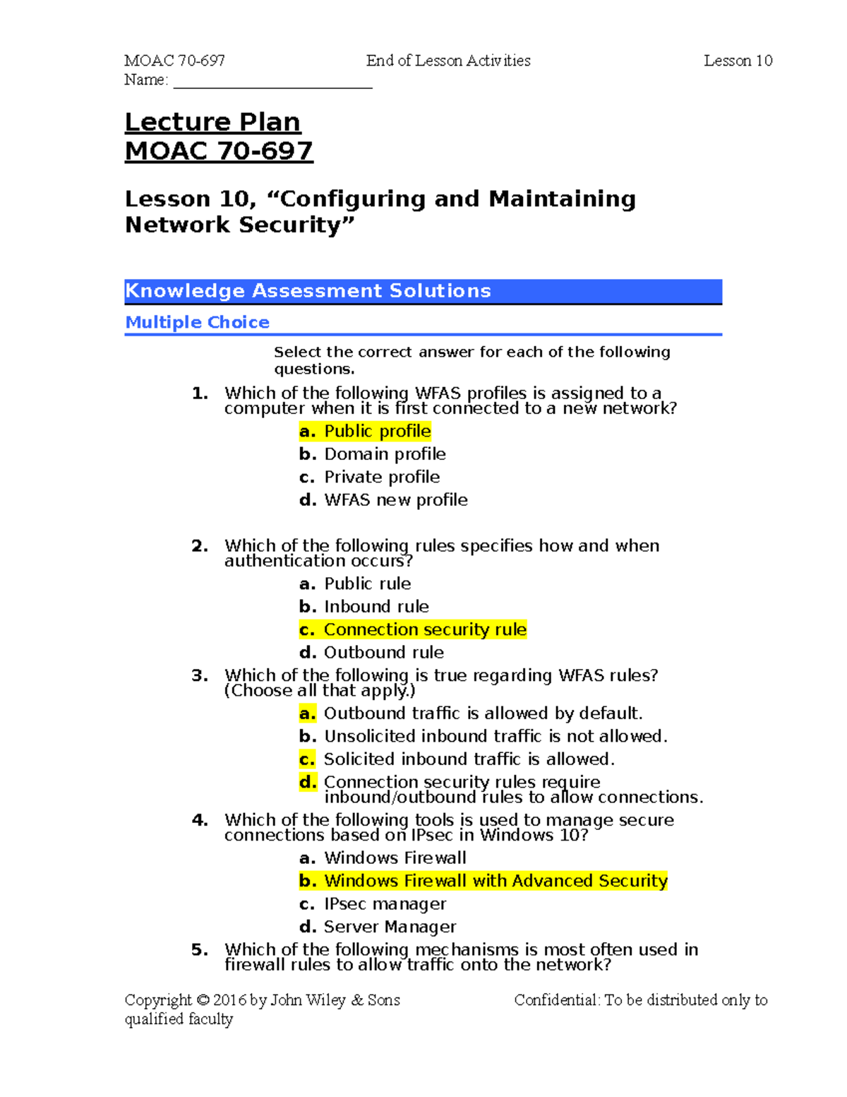 Lab 10 - rger - Name: ________________________ Lecture Plan MOAC 70- Lesson 10, “Configuring and ...