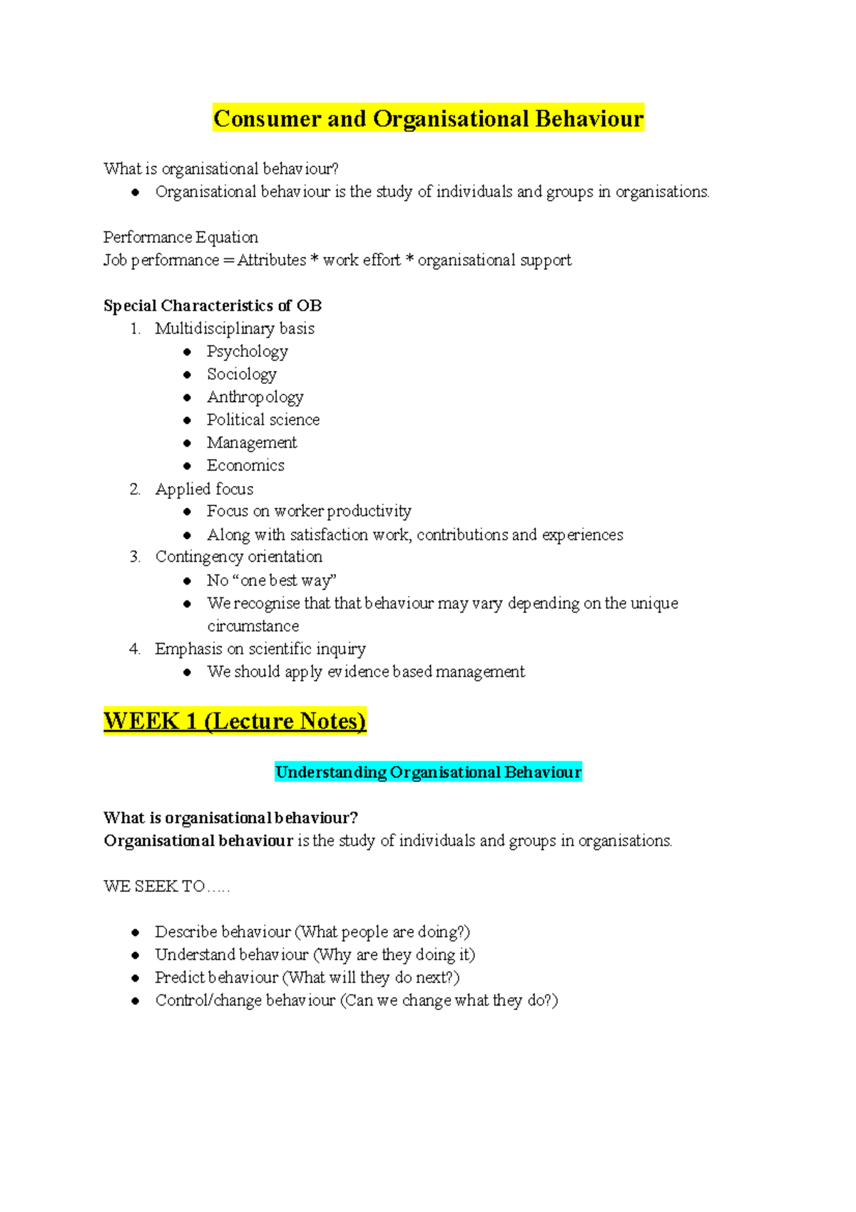 Consumer and Organisational Behaviour BUSS505 - Consumer and ...