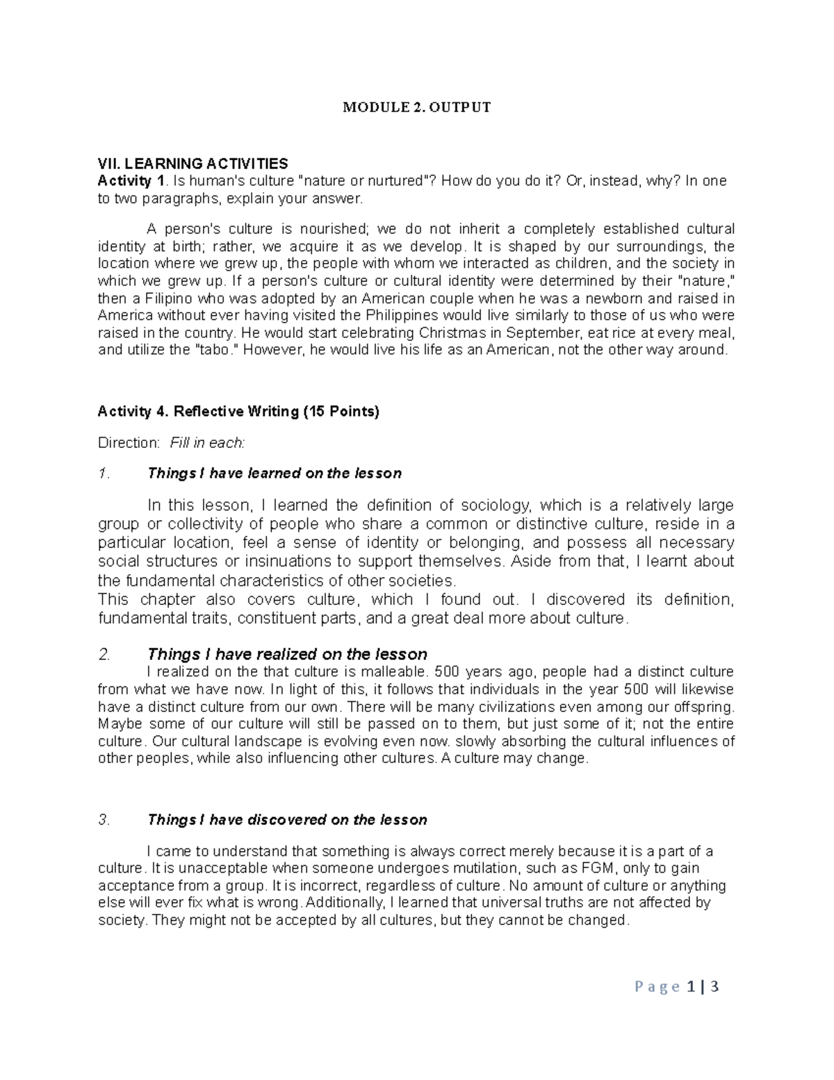 Module 2 - It contains the learning objectives are brief statements ...