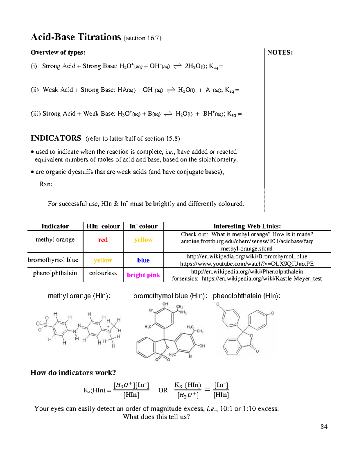 3. Titrations F19 - lecture notes - Acid-Base Titrations (section 16 ...