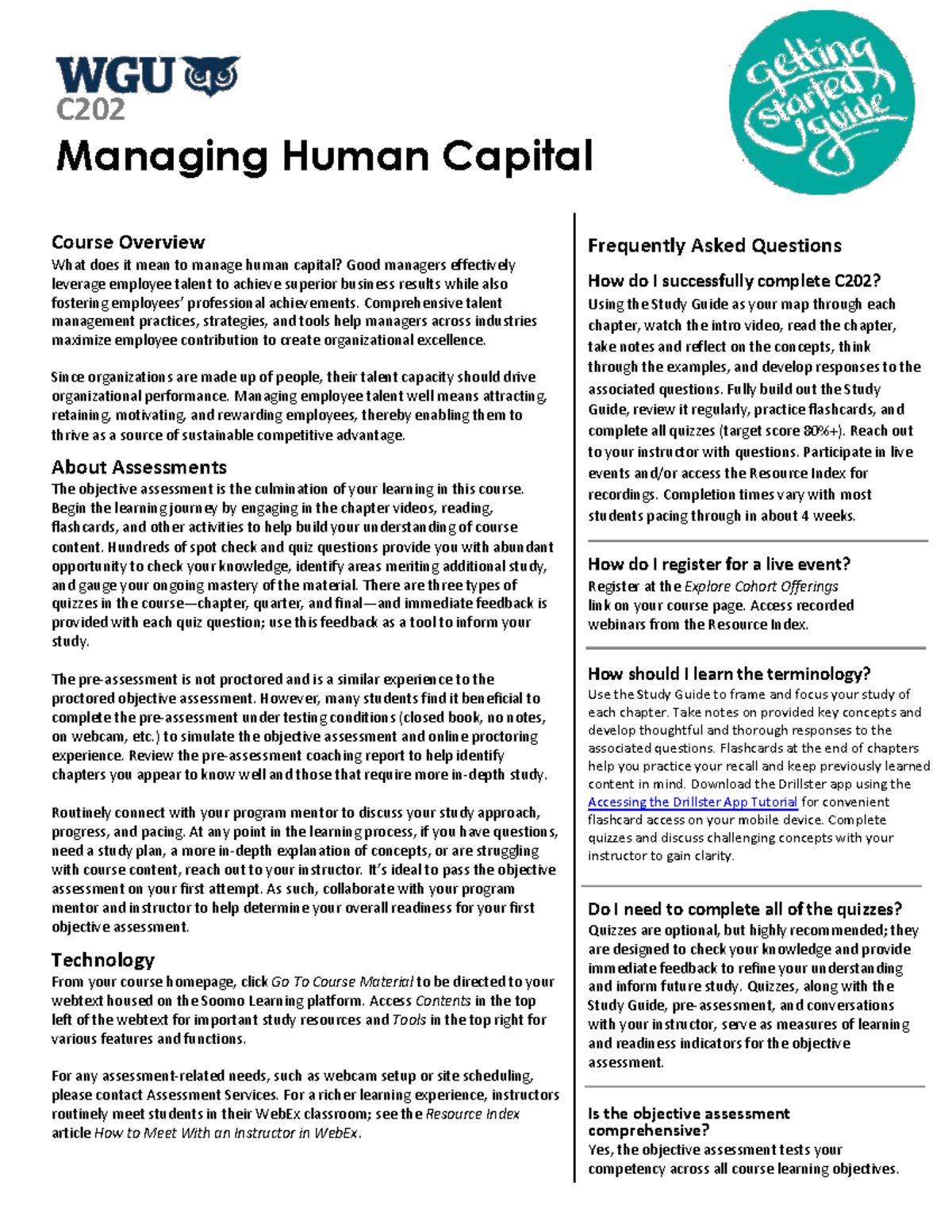 Syllabus - C Managing Human Capital Course Overview What does it mean to manage human capital ...