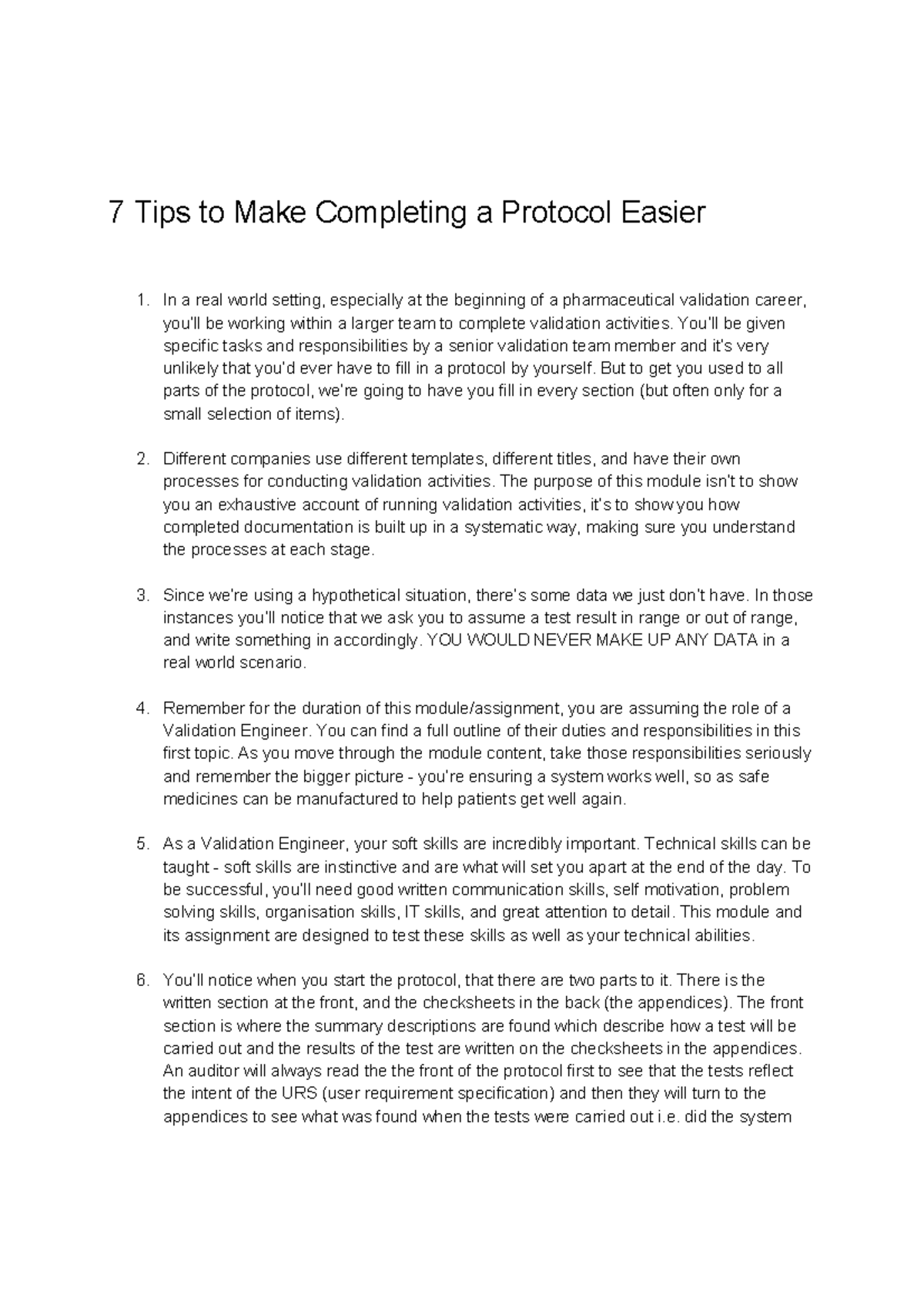 7 Tips to Make Completing a Protocol Easier - 7 LSV WR 0 DNH &RPSOHWLQJ ...