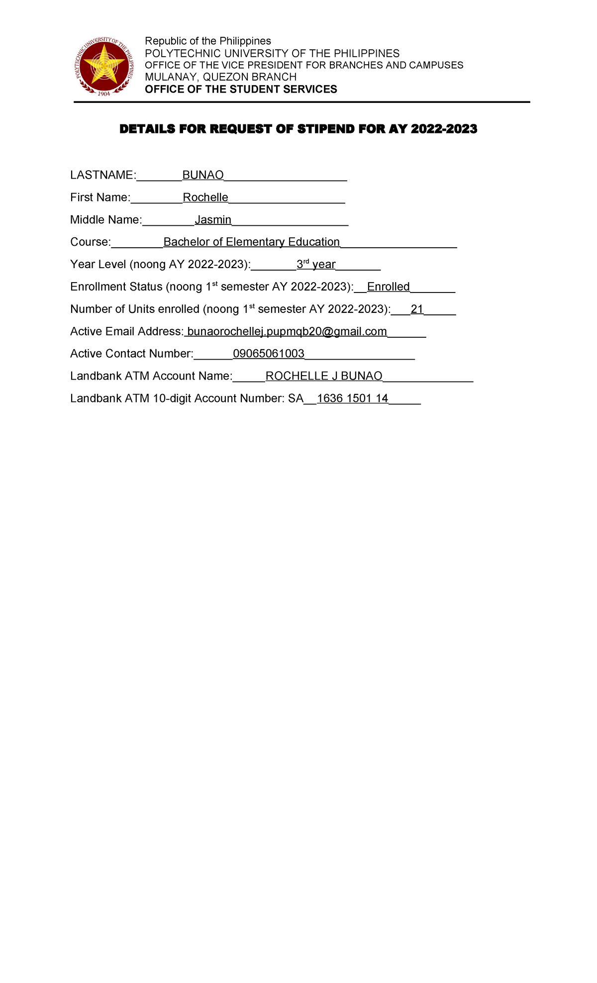 Details-FOR- Request-OF- Stipend-FOR-1st-Semester-AY-2022-2023 ...