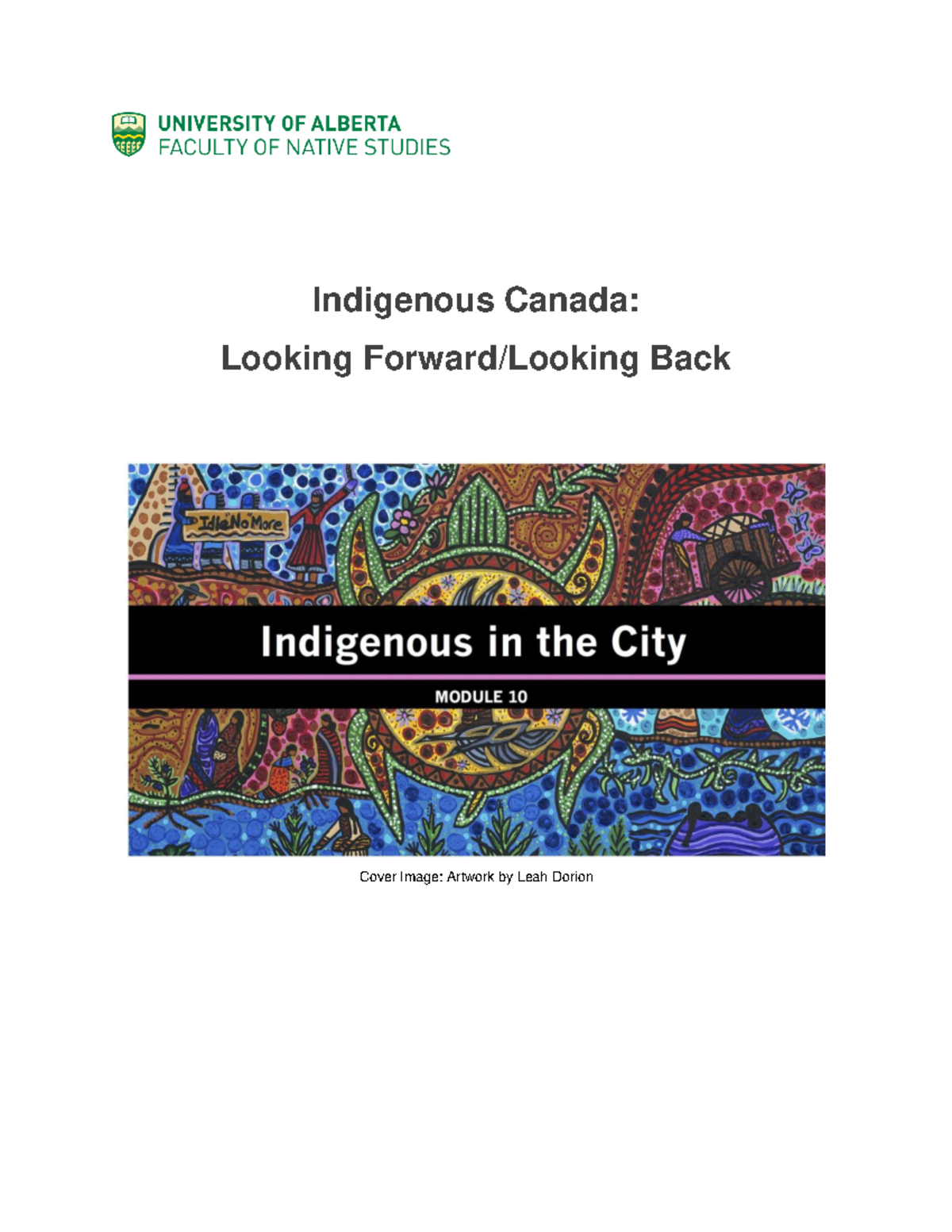 Module 10.Indigenous in the City - Indigenous Canada: Looking Forward ...