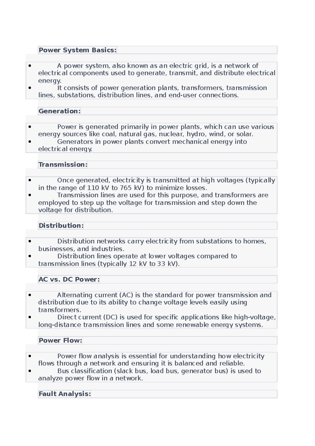 Power System Basics - hi this is a note - Power System Basics: A power ...